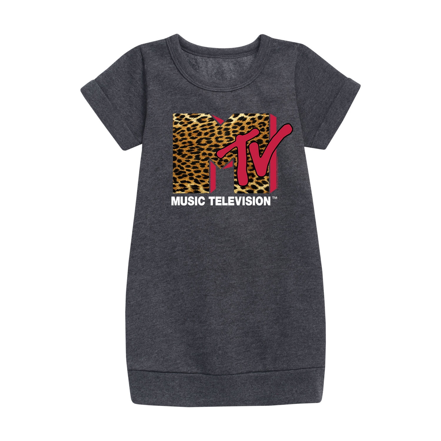 MTV - Leopard Logo - Toddler And Youth Girls Fleece Dress - Walmart.com