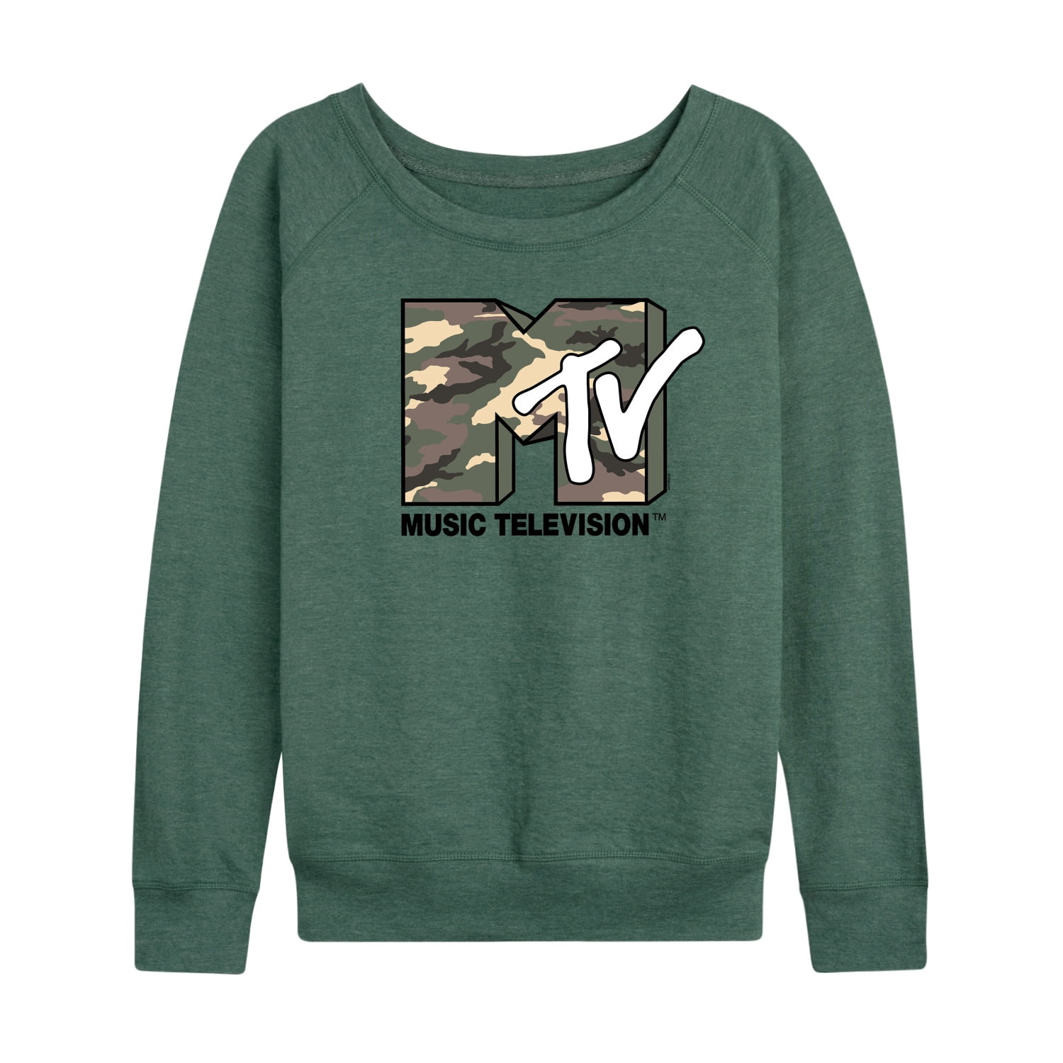 MTV Logo - Camo Logo - Women's French Terry Long Sleeve Pullover ...
