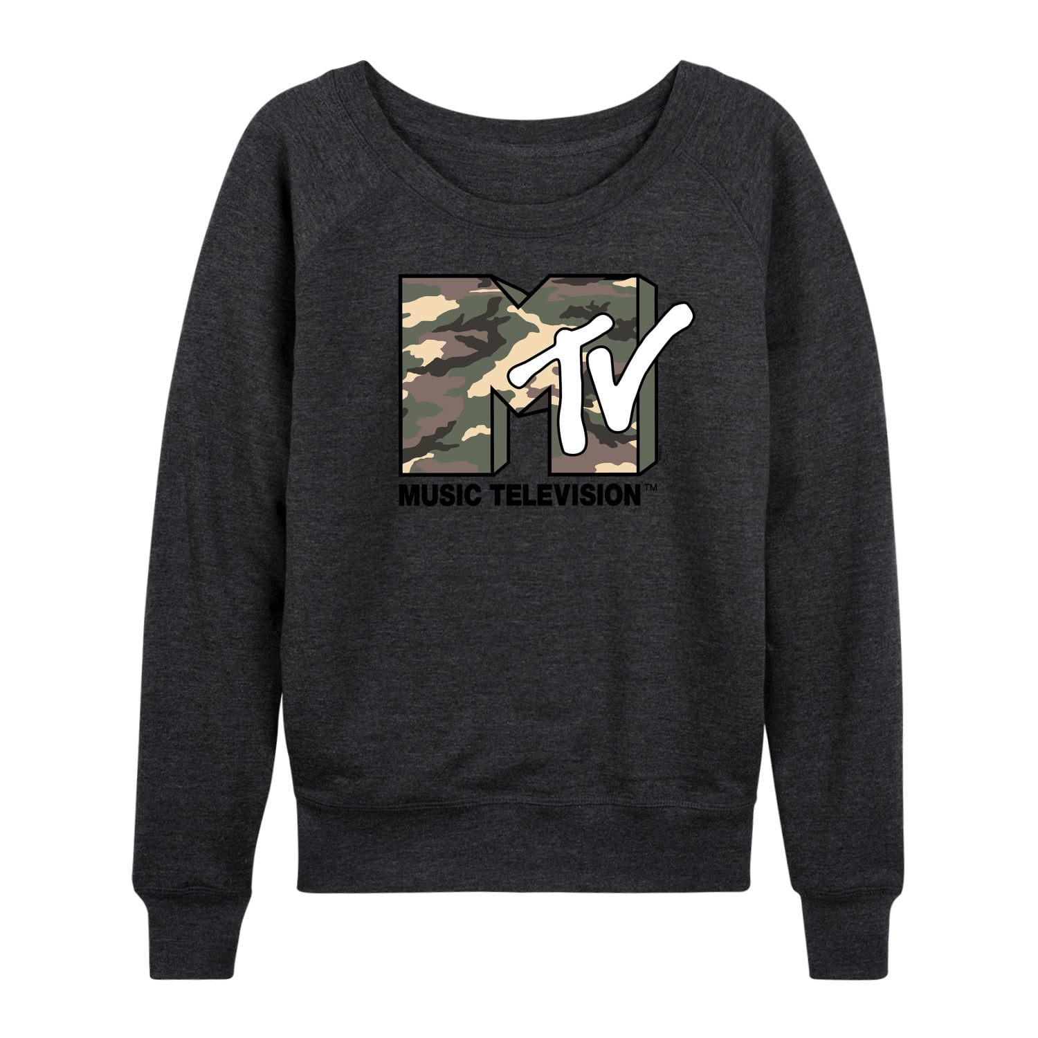 MTV Logo - Camo Logo - Women's French Terry Long Sleeve Pullover ...