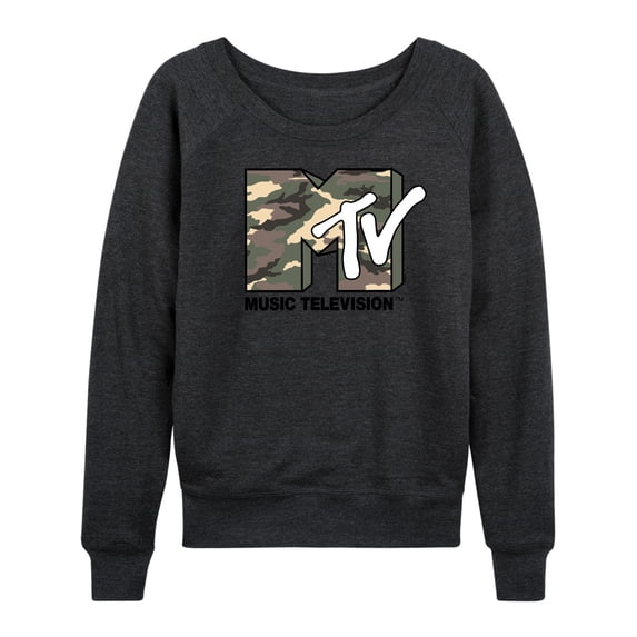 MTV Logo - Camo Logo - Women's French Terry Long Sleeve Pullover ...