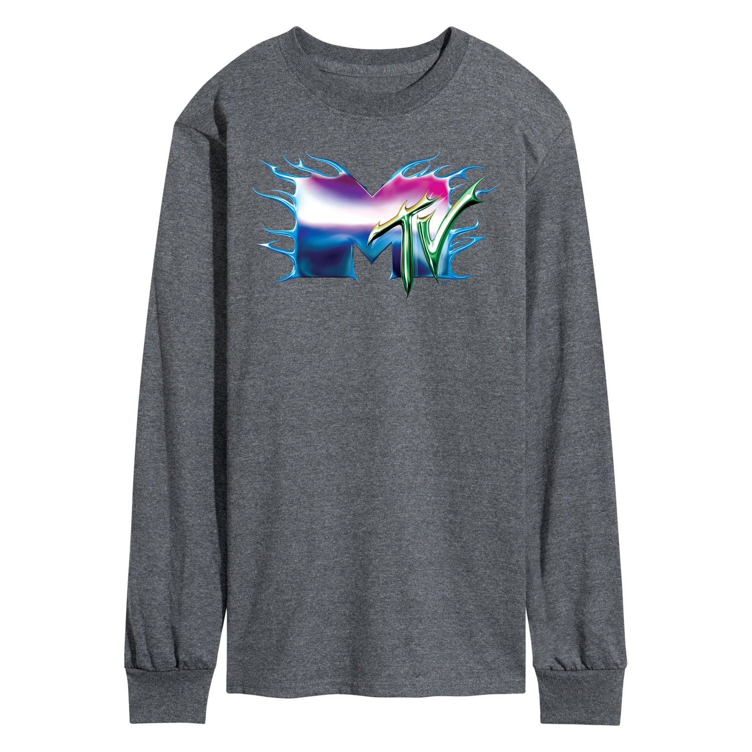 MTV - Logo Liquid Metal - Men's Long Sleeve T-Shirt - Walmart.com