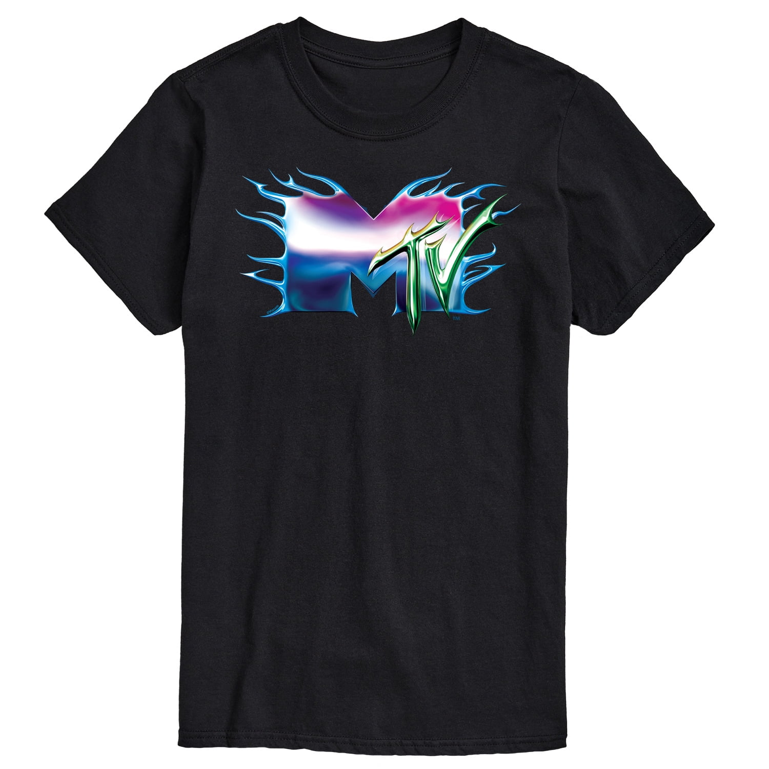 MTV - Logo Liquid Metal - Men's Short Sleeve Graphic T-Shirt - Walmart.com
