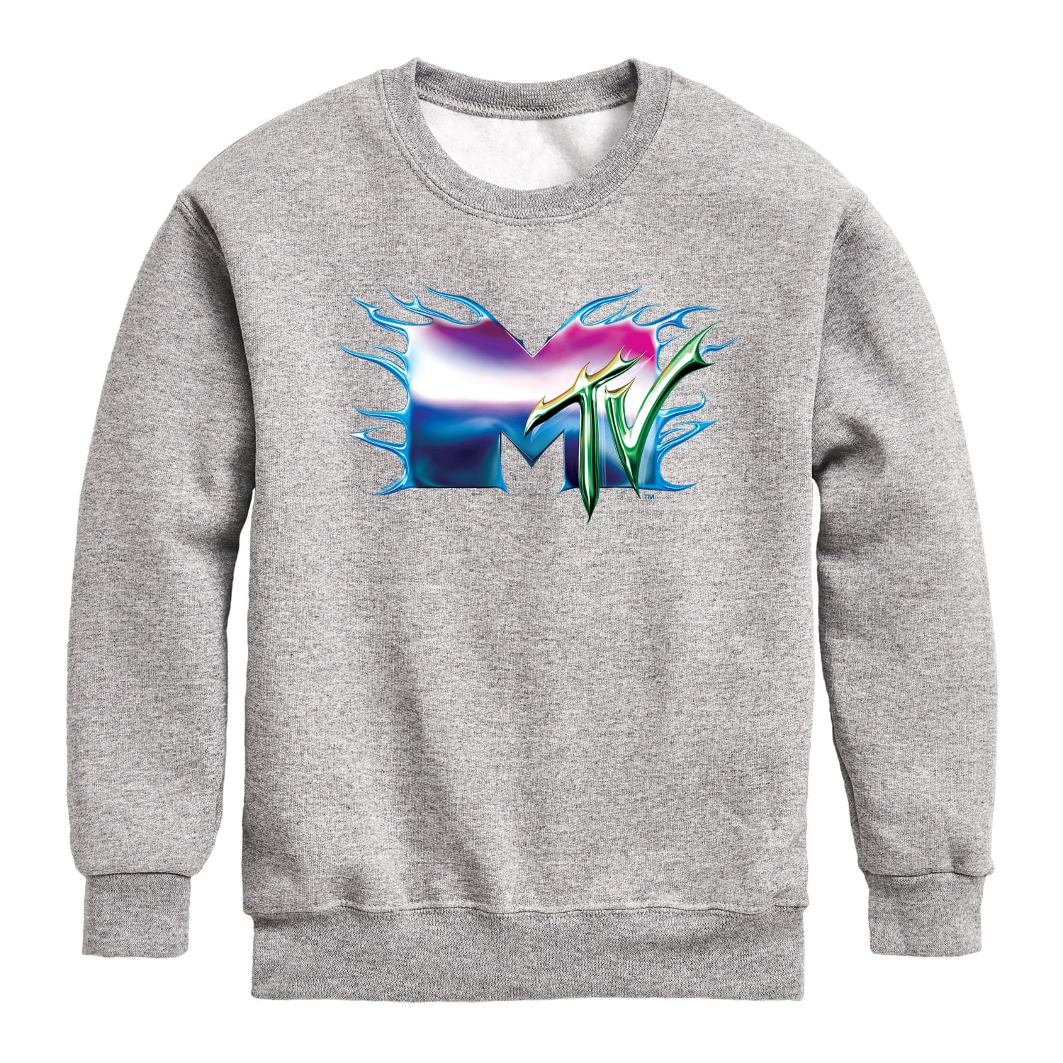 MTV - Logo Liquid Metal - Toddler & Youth Crewneck Fleece Sweatshirt ...