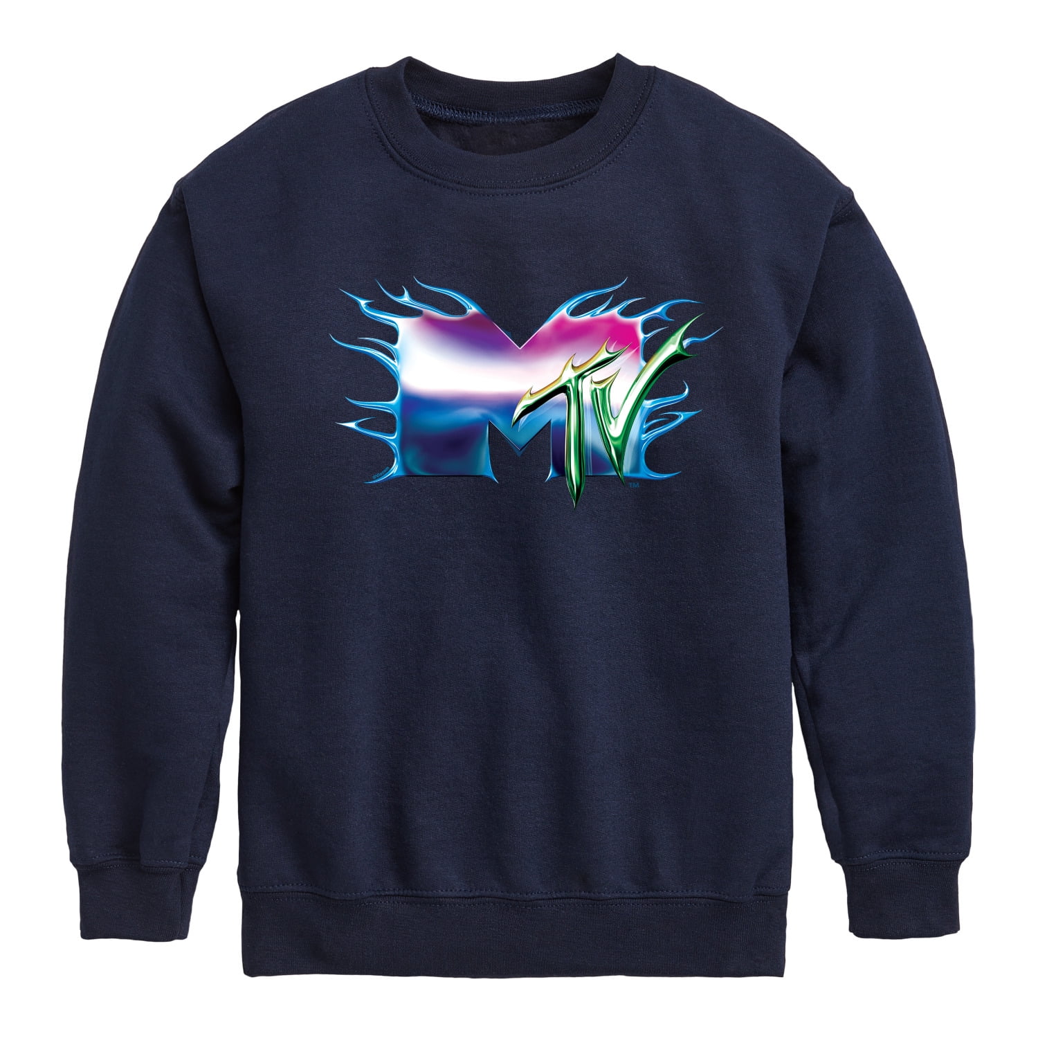 MTV - Logo Liquid Metal - Toddler & Youth Crewneck Fleece Sweatshirt ...