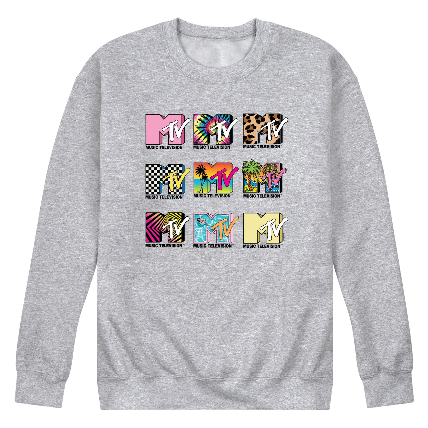 MTV Logo - MTV Top Logos - Men's Crew Fleece Sweatshirt - Walmart.com