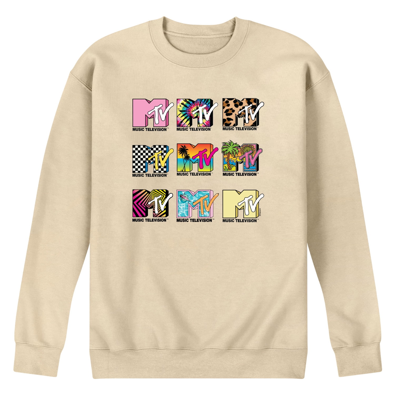 MTV Logo - MTV Top Logos - Men's Crew Fleece Sweatshirt - Walmart.com