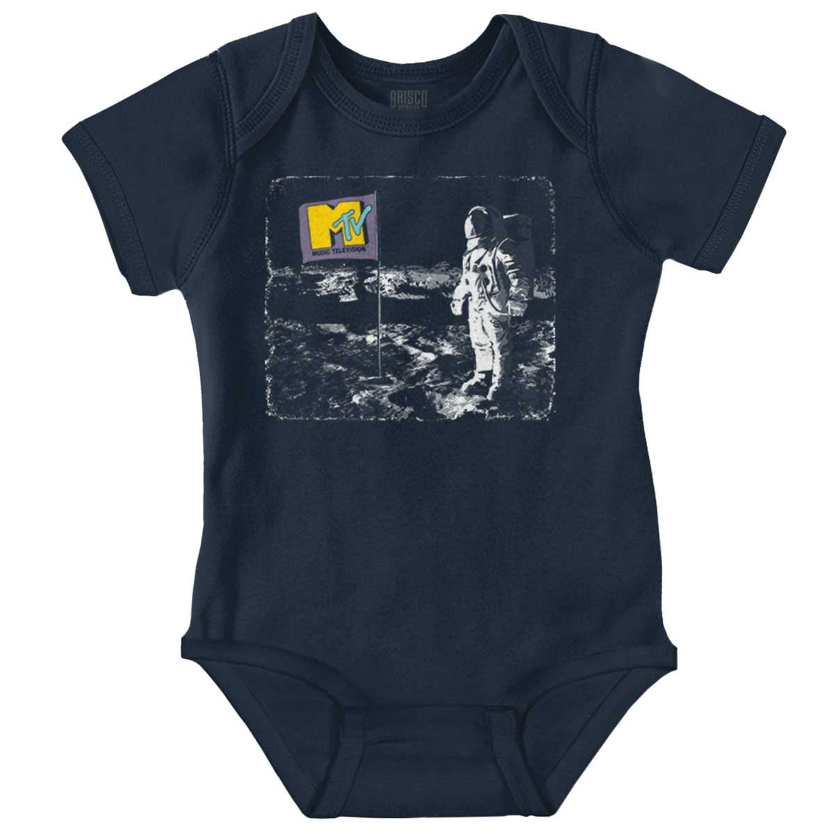 MTV Logo Moon Man Space Landing Romper Boys or Girls Infant Baby Brisco ...