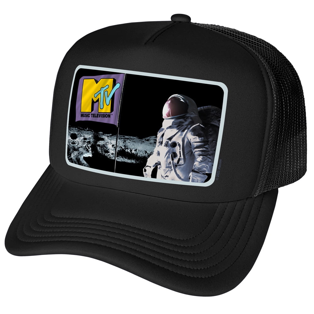 MTV - Logo Moon Person MTV Flag Foam Snapback Trucker Hat - Unisex for ...