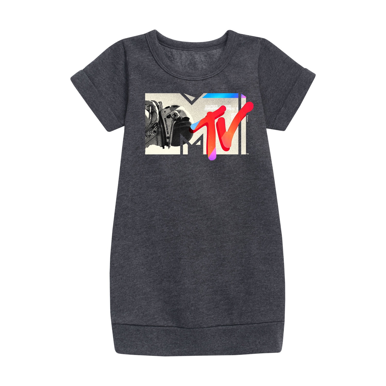 MTV Logo - Moon Person - Toddler And Youth Girls Fleece Dress - Walmart.com