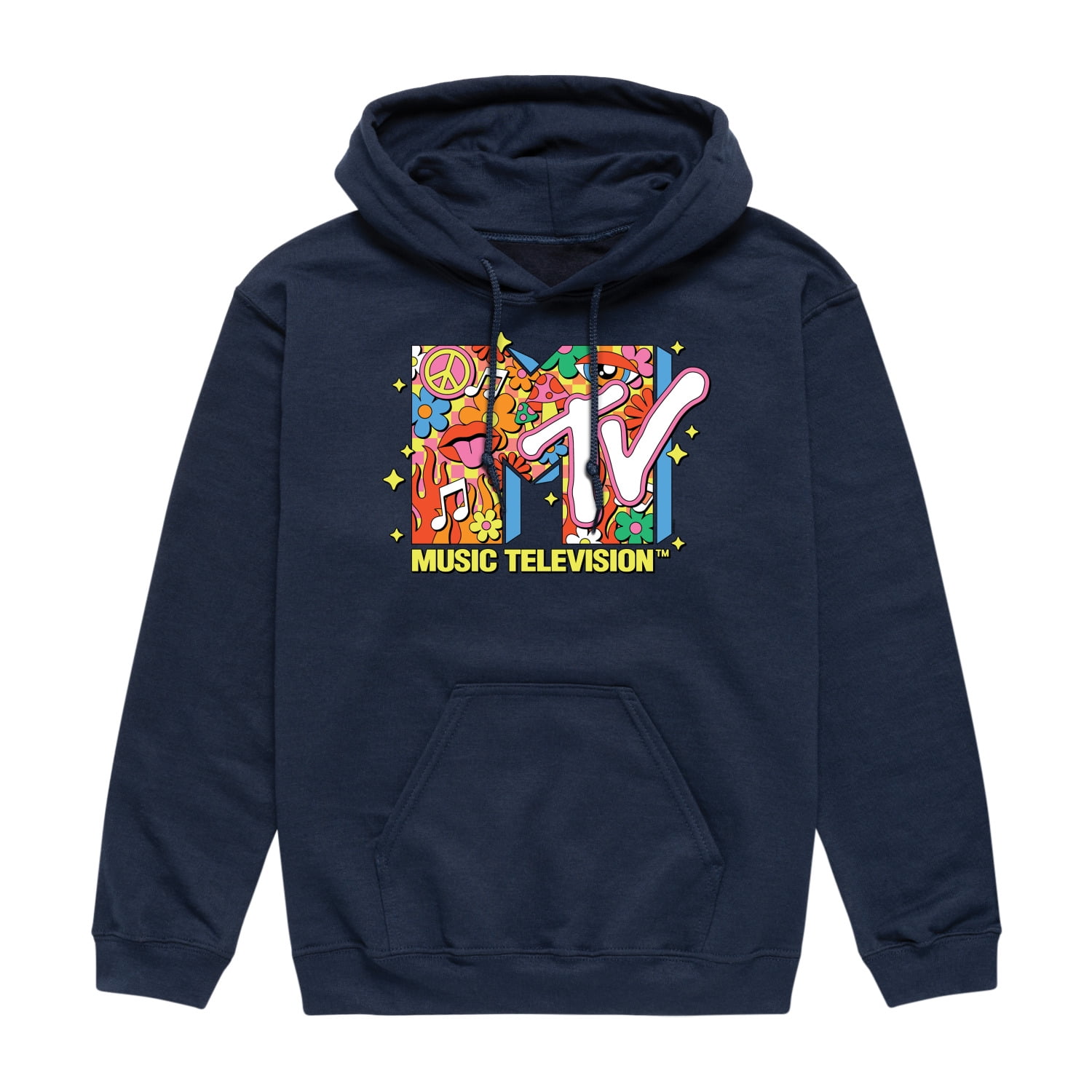 MTV - Logo Retro Collage - Men's Pullover Hooded Fleece Sweatshirt ...