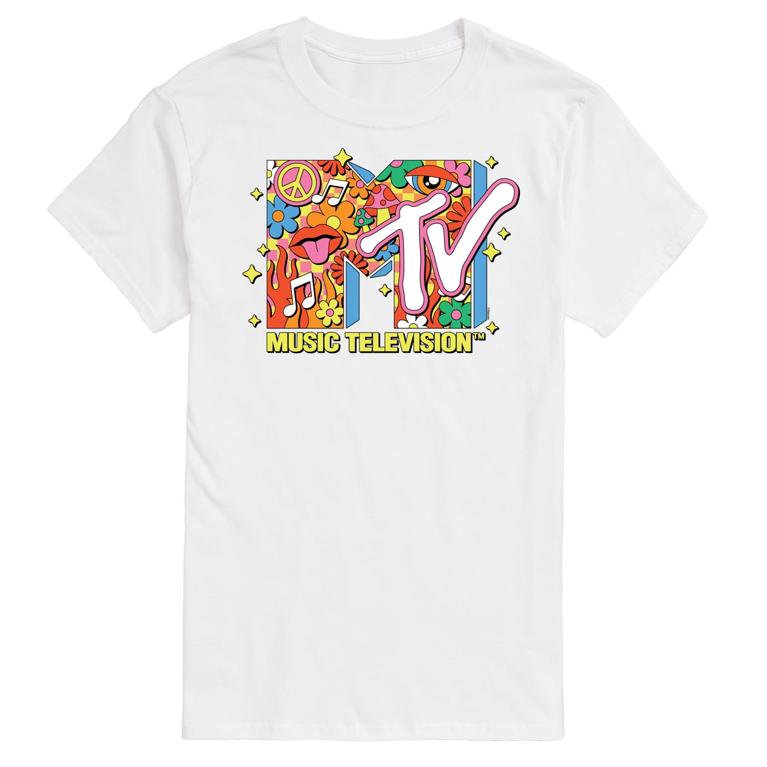 MTV - Logo Retro Collage - Men's Short Sleeve Graphic T-Shirt - Walmart.com