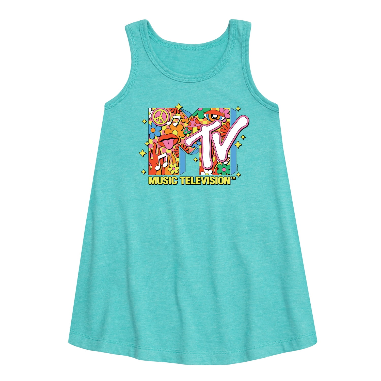 MTV - Logo Retro Collage - Toddler & Youth Girls A-line Dress - Walmart.com
