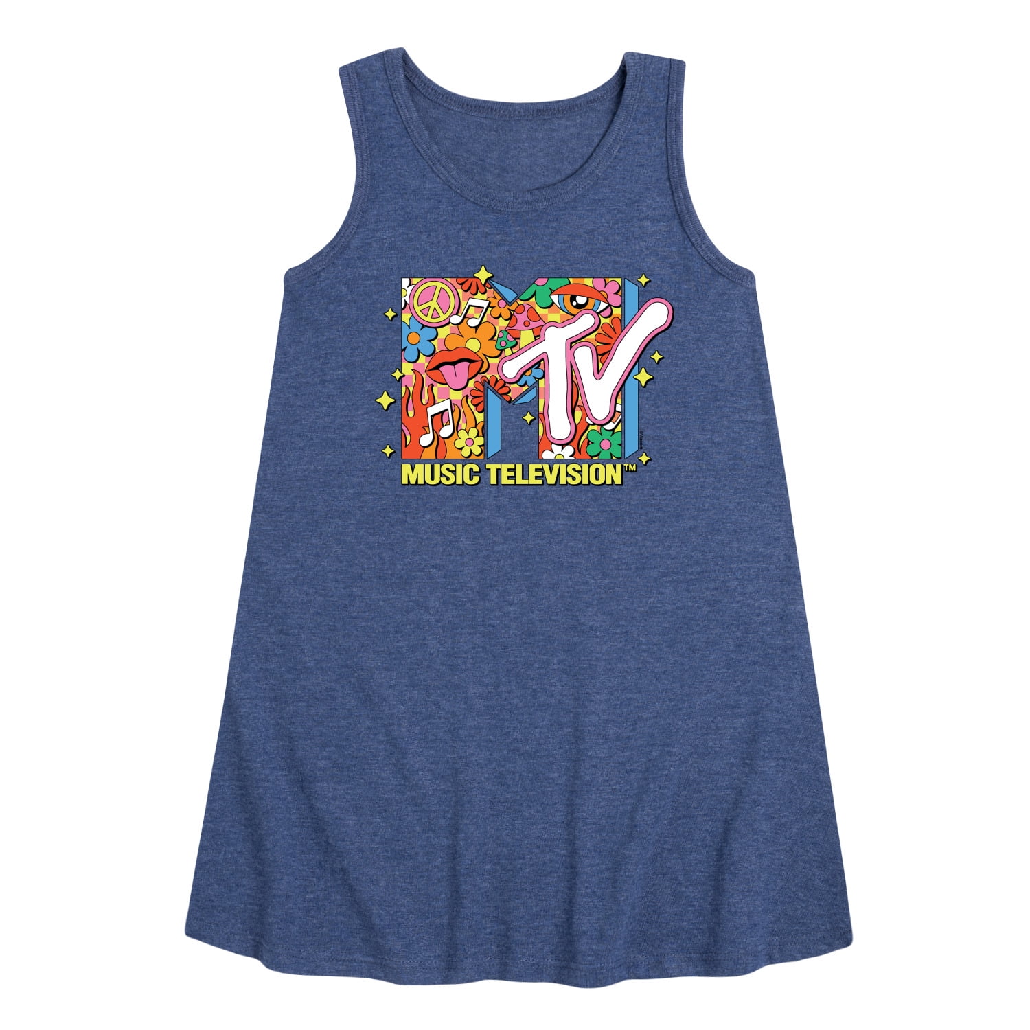 MTV - Logo Retro Collage - Toddler & Youth Girls A-line Dress - Walmart.com