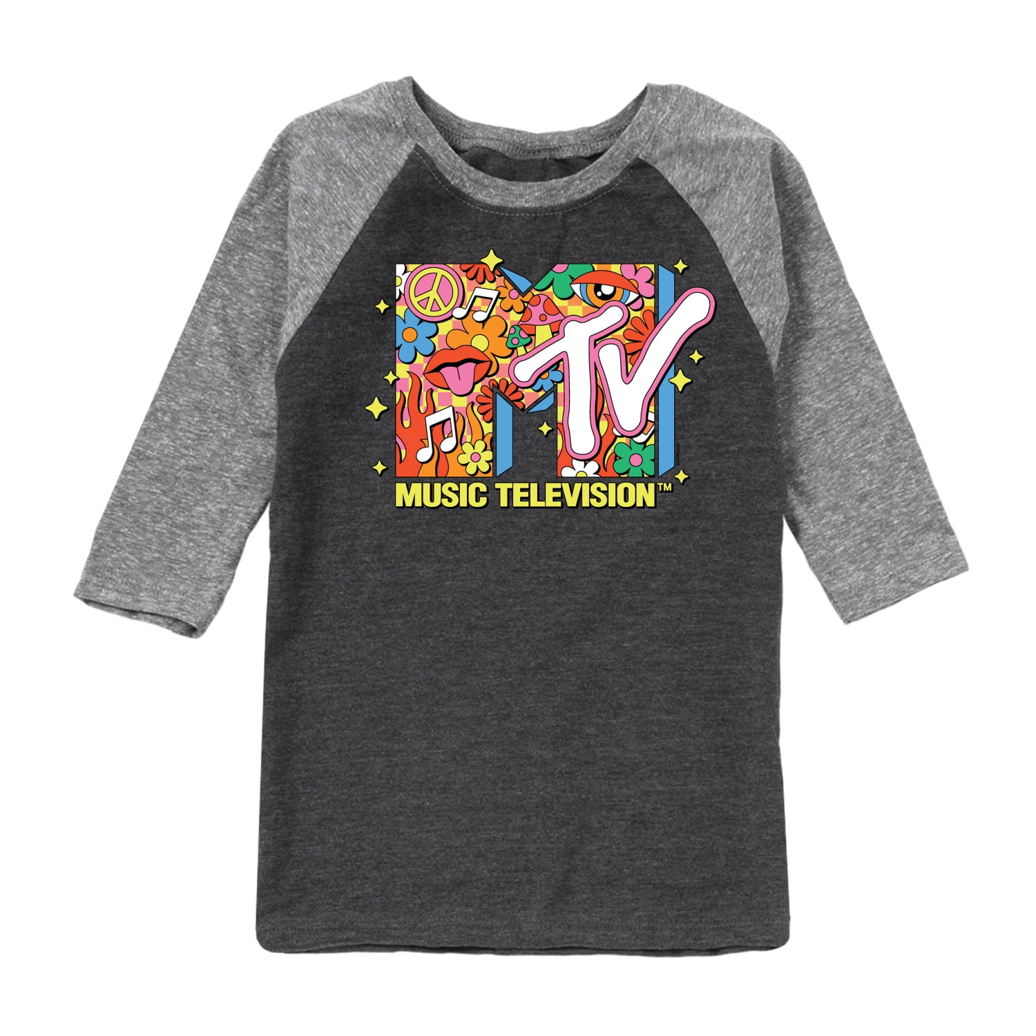 MTV - Logo Retro Collage - Toddler & Youth Raglan Graphic T-Shirt ...