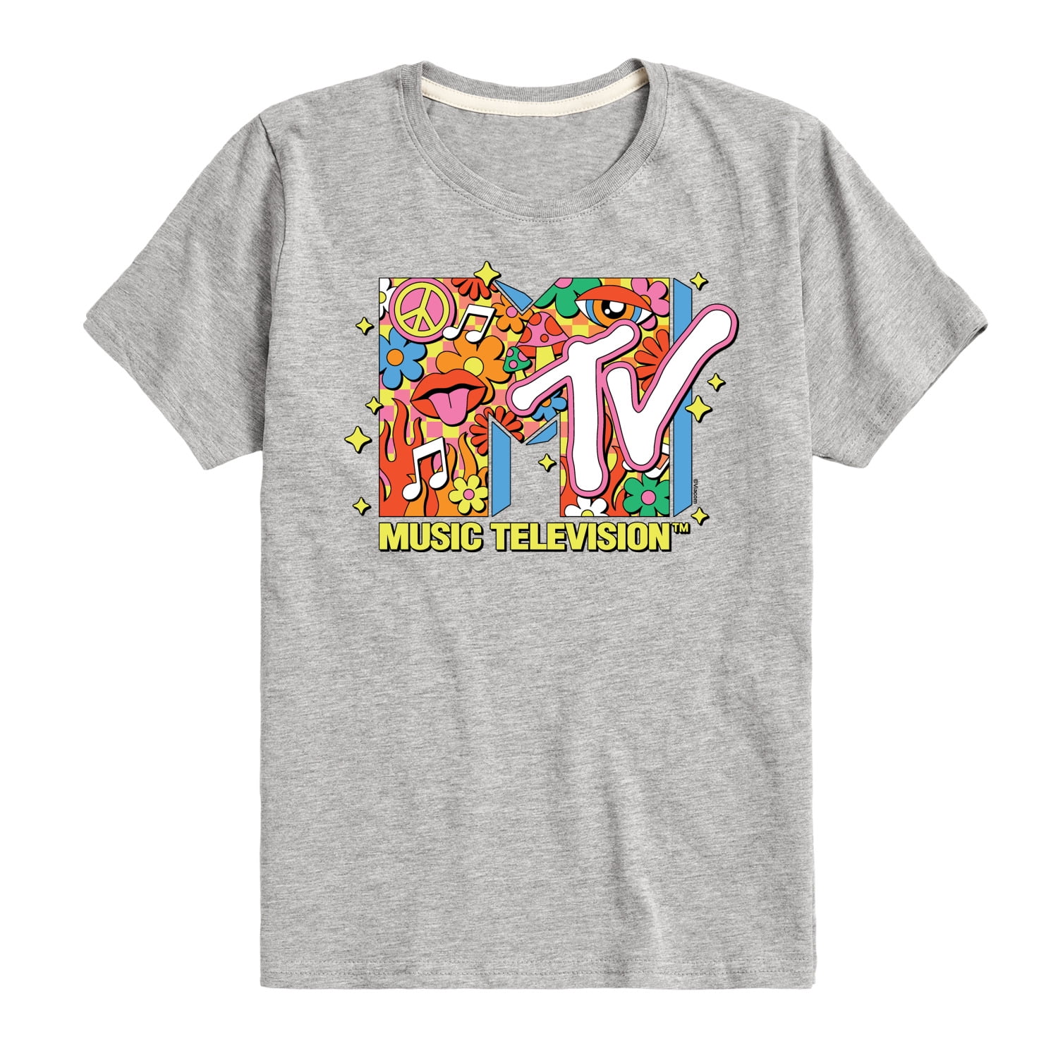 MTV - Logo Retro Collage - Toddler & Youth Short Sleeve Graphic T-Shirt ...