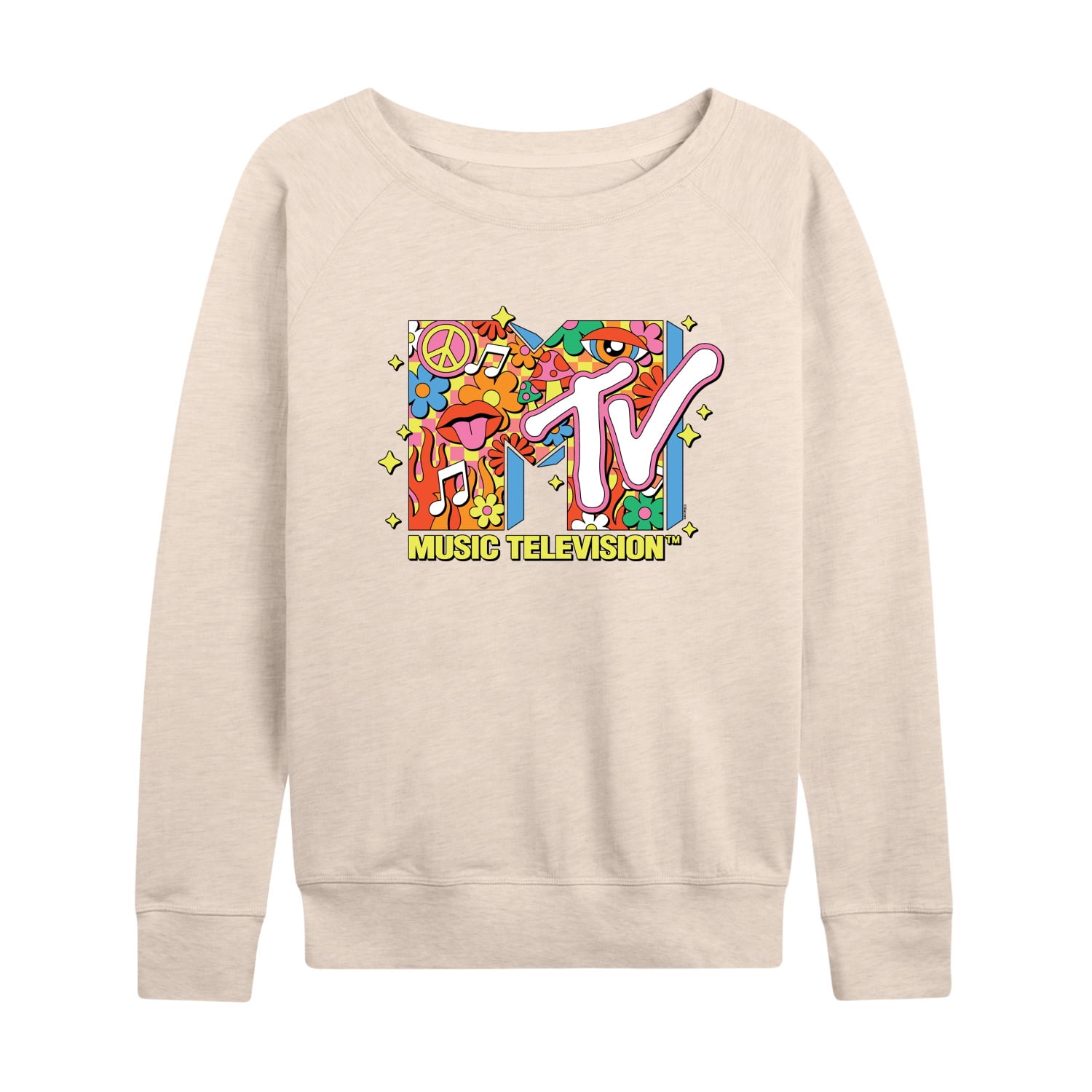 MTV - Logo Retro Collage - Women's Lightweight French Terry Long Sleeve Shirt - Walmart.com
