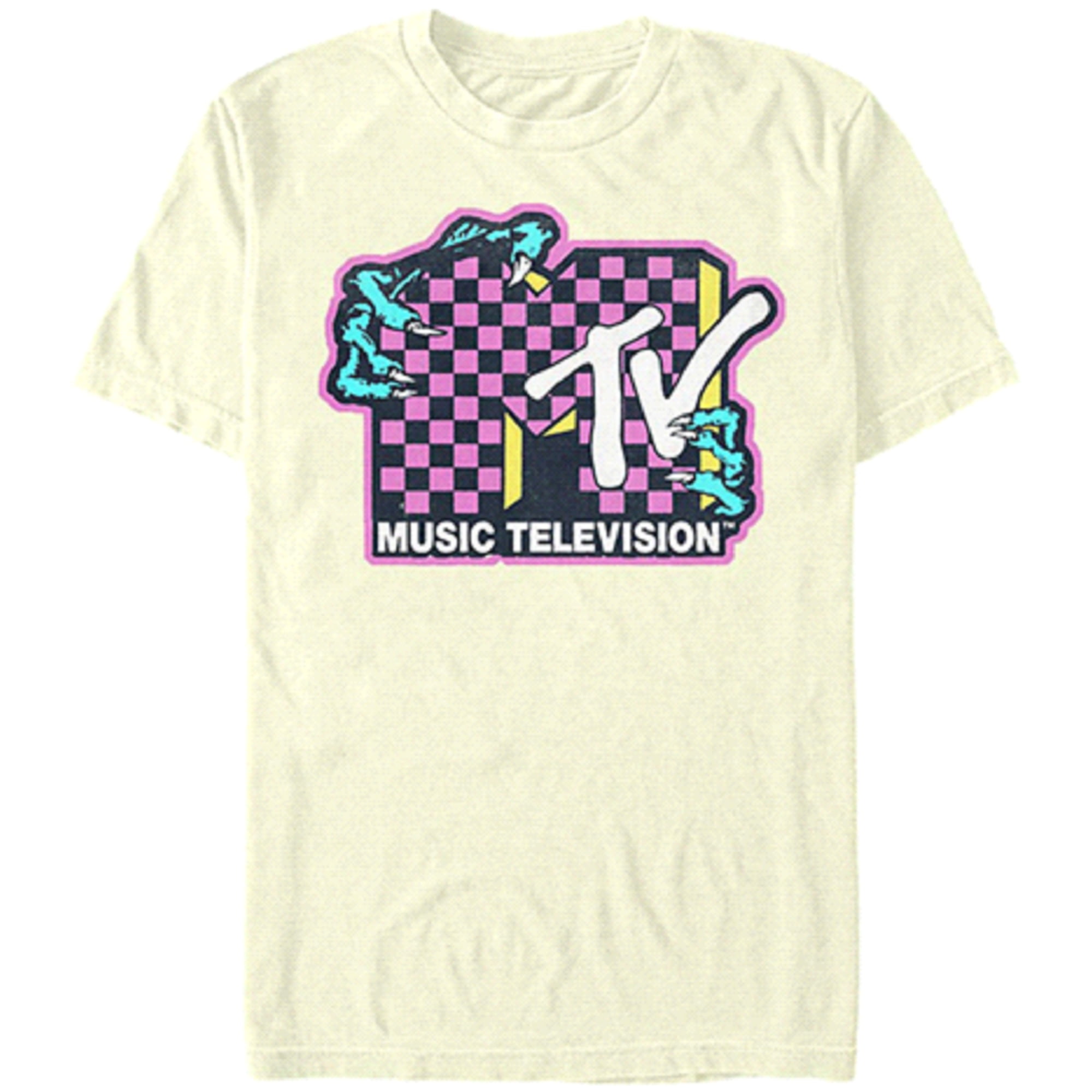 MTV Logo with Creature's Hands Men's White T-Shirt - (Small) - Walmart.com