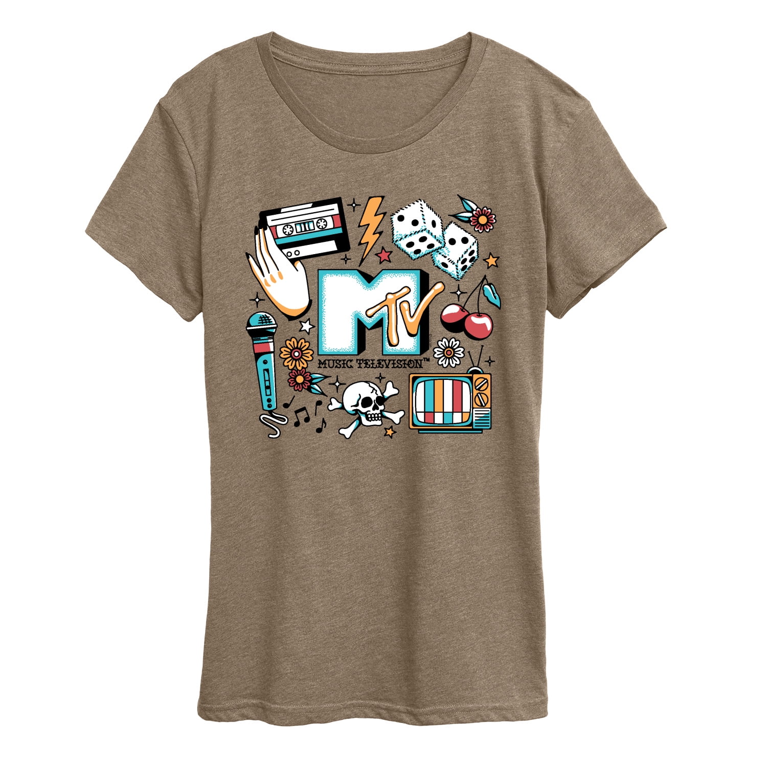 MTV - MTV Flash Tattoos - Women's Short Sleeve Graphic T-Shirt ...