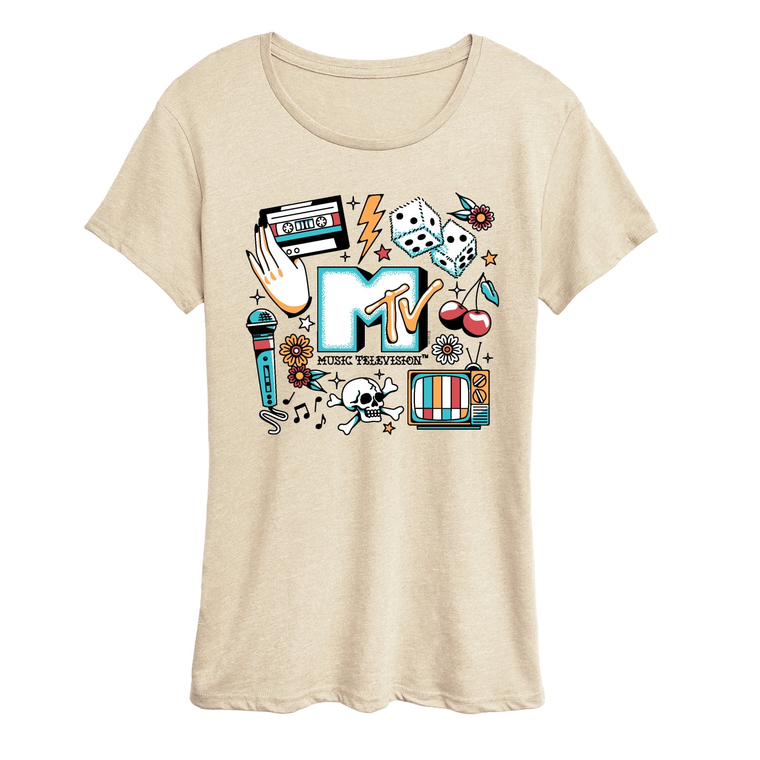 MTV - MTV Flash Tattoos - Women's Short Sleeve Graphic T-Shirt ...