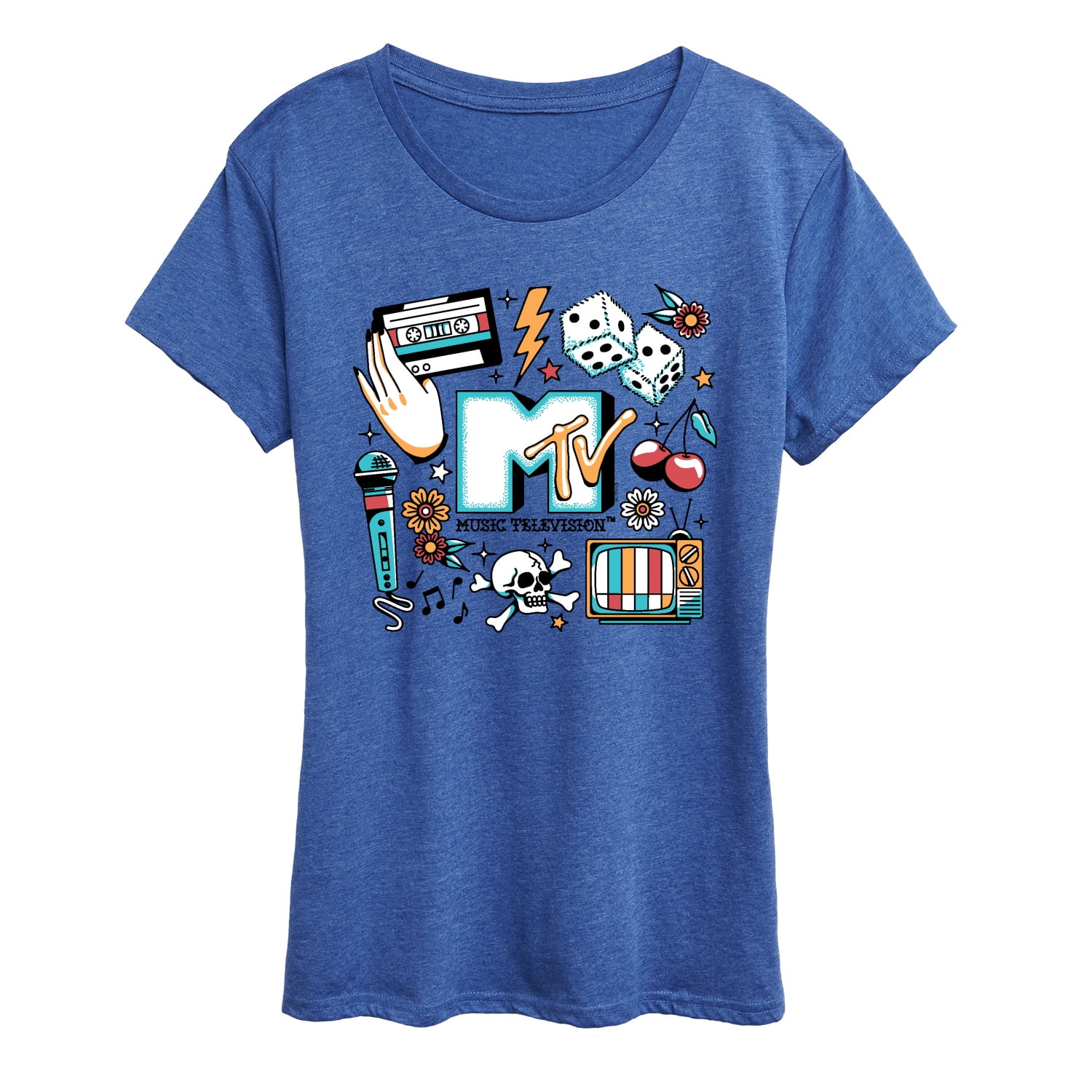 MTV - MTV Flash Tattoos - Women's Short Sleeve Graphic T-Shirt ...