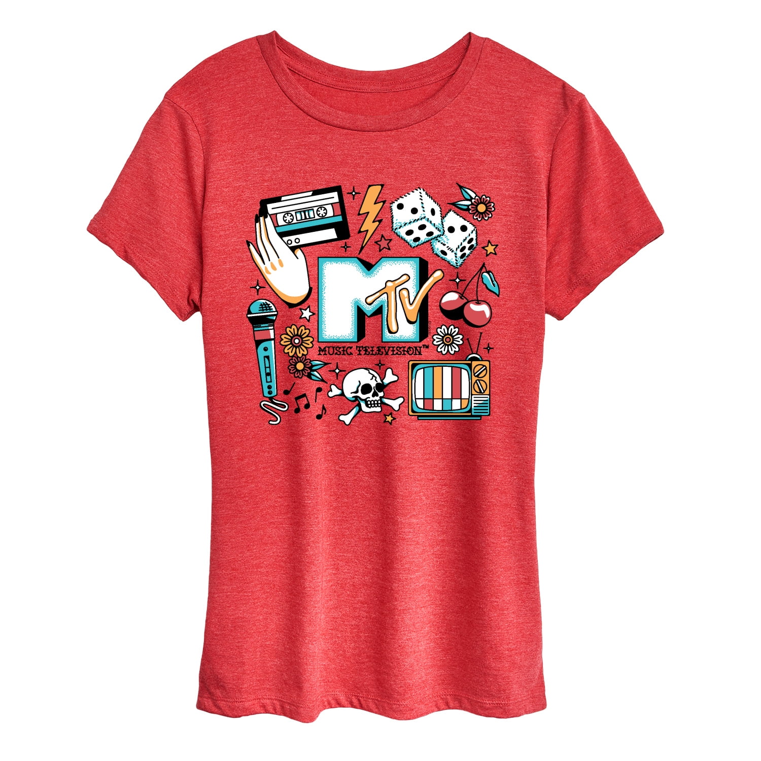 MTV - MTV Flash Tattoos - Women's Short Sleeve Graphic T-Shirt ...