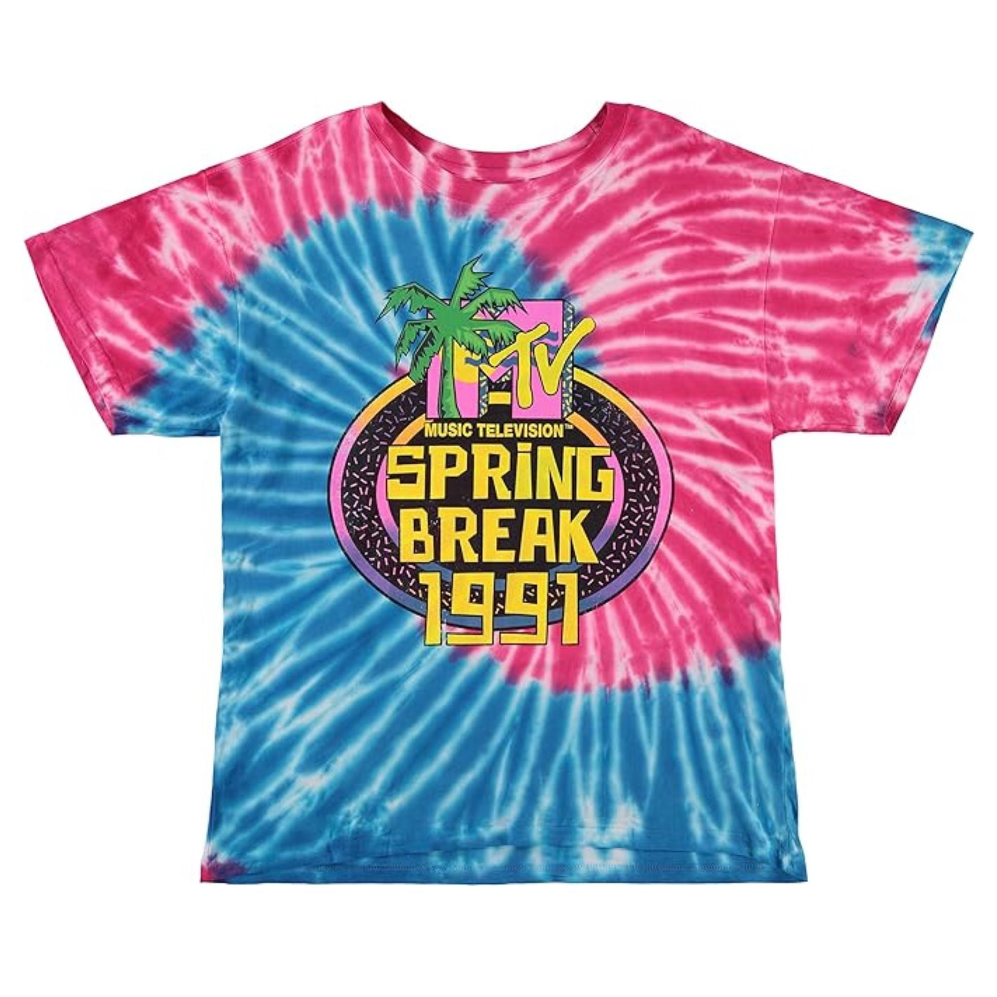 MTV Men's Shirt, Classic Printed Spring break MTV T-shirt Tie Dye - 2XL ...