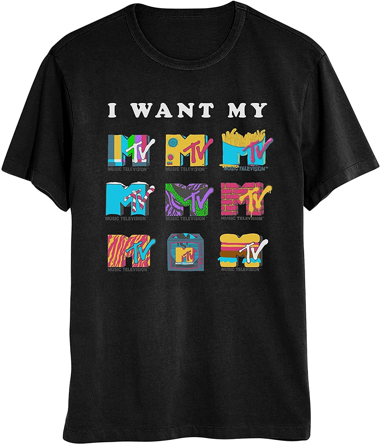 MTV Music Television Men's Officially Licensed Retro Vintage Graphic ...