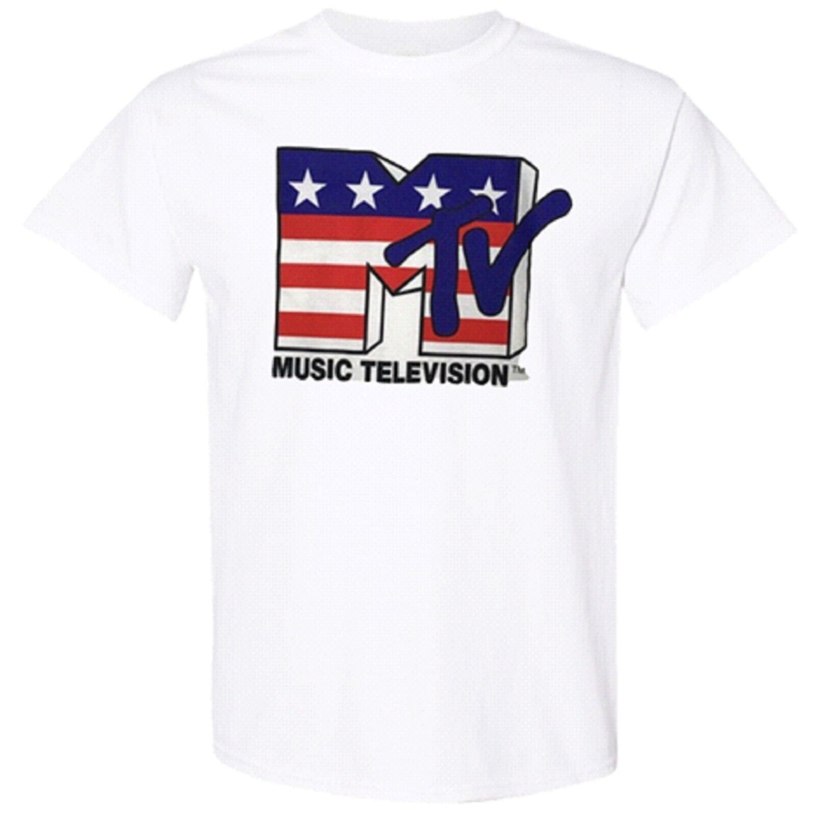 MTV Music Television Stars and Stripes Logo Men's T-Shirt - NWT ...