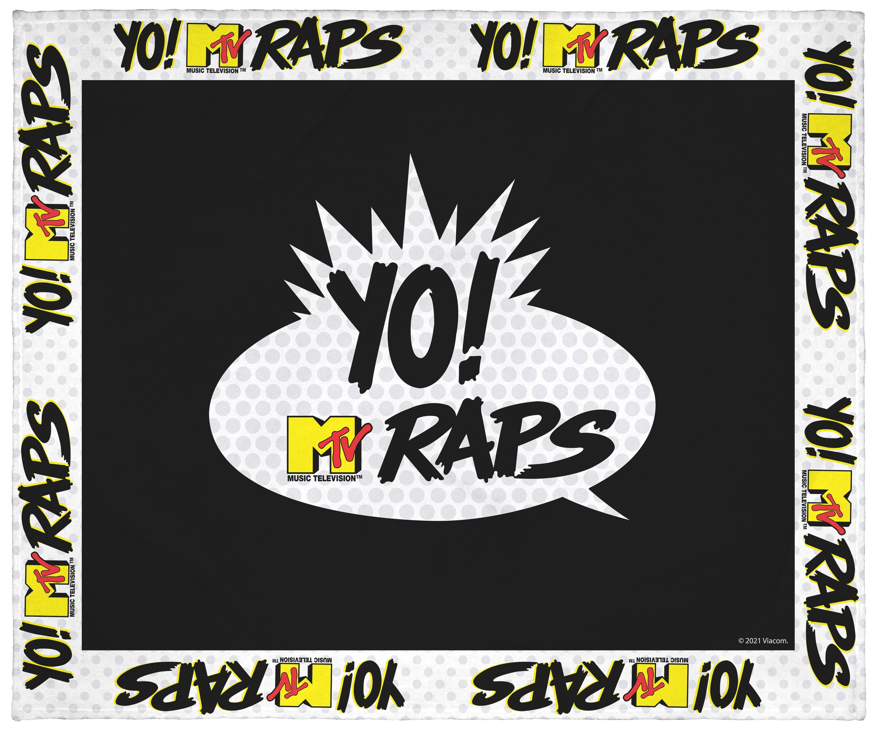 MTV Music Television Yo! MTV Raps 80's Logo Plush Fleece Throw Blanket ...