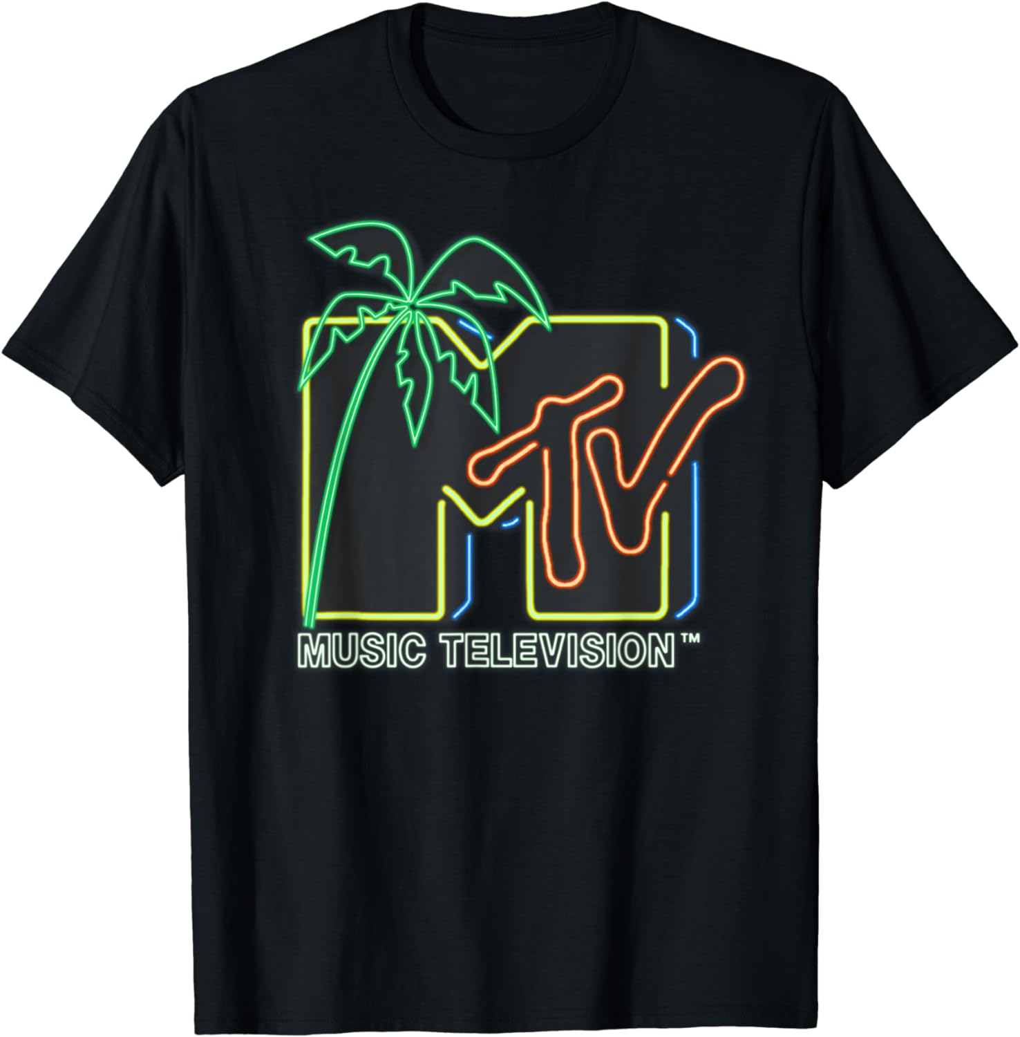 MTV Neon Light Logo T-Shirt - Walmart.com