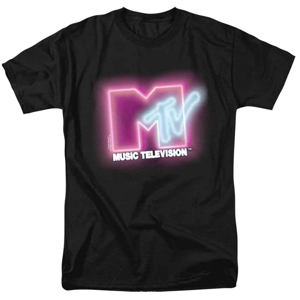 MTV Neon Sign Logo Unisex Adult T Shirt (Medium) Black - Walmart.com