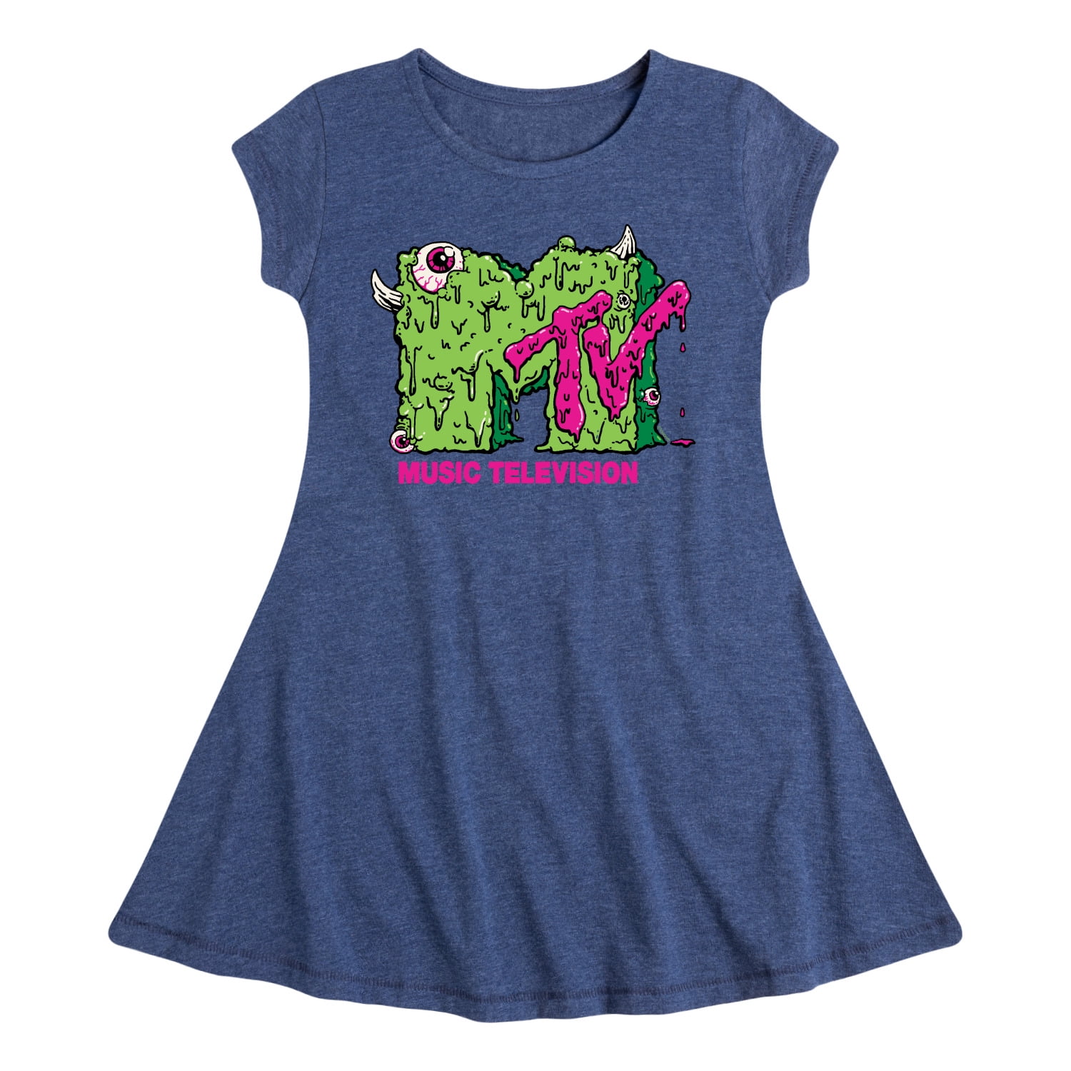 MTV - Slime Logo - Toddler & Youth Girls Fit & Flare Dress - Walmart.com