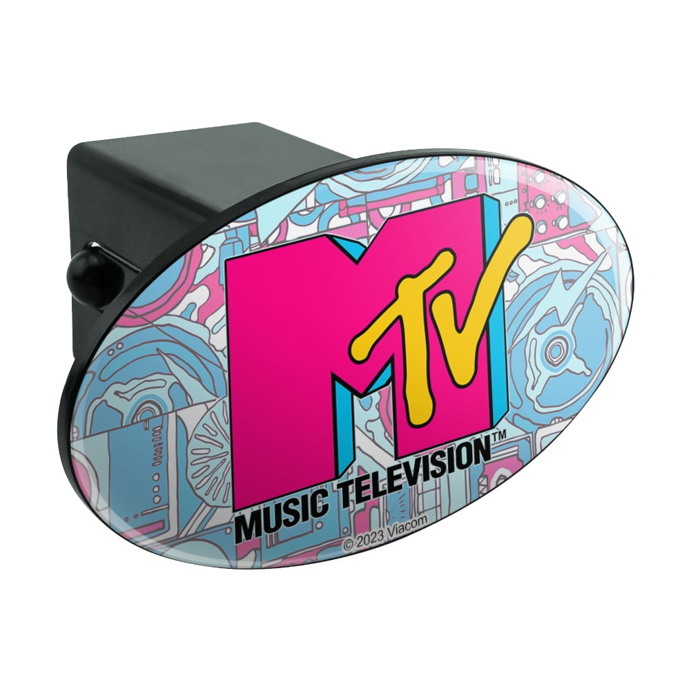 MTV Techno Neon Logo Oval Tow Hitch Cover Trailer Plug Insert 2 ...
