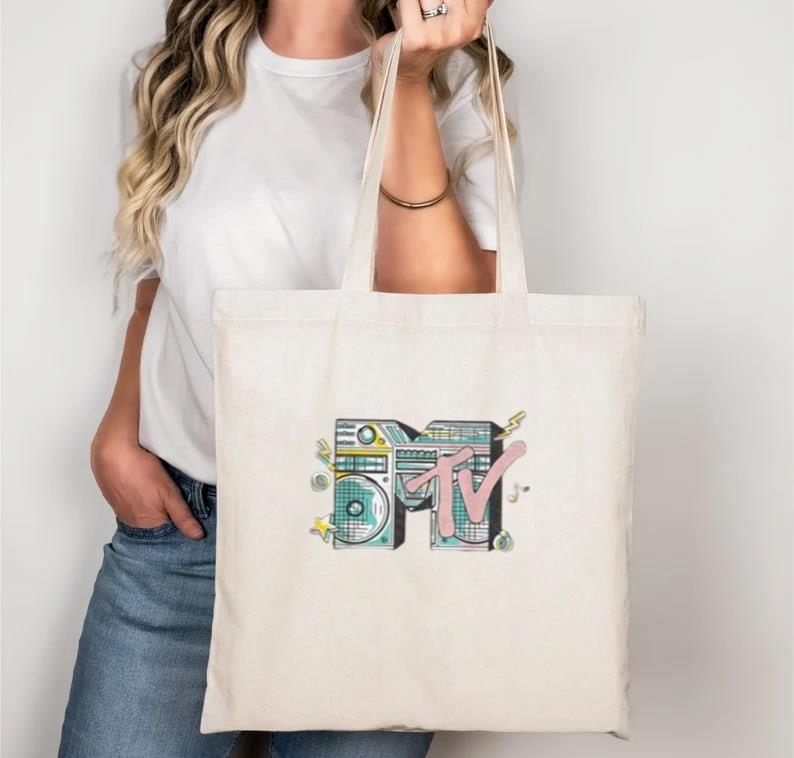 MTV Vintage I Want My Boombox Graphic Go Tote Bags - Walmart.com