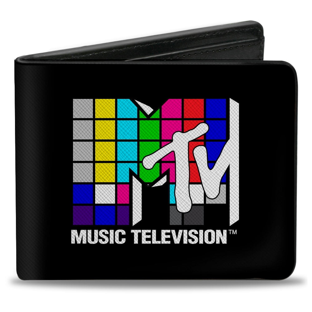 MTV Wallet, Bifold, MTV Music Television Puzzle Cube Logo Black Multi ...