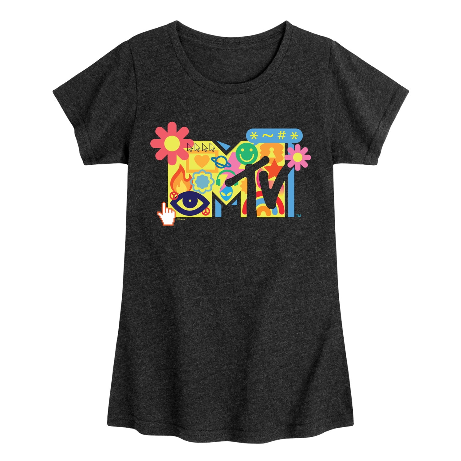 MTV - Y2k Logo - Toddler & Youth Girls Short Sleeve Graphic T-Shirt ...