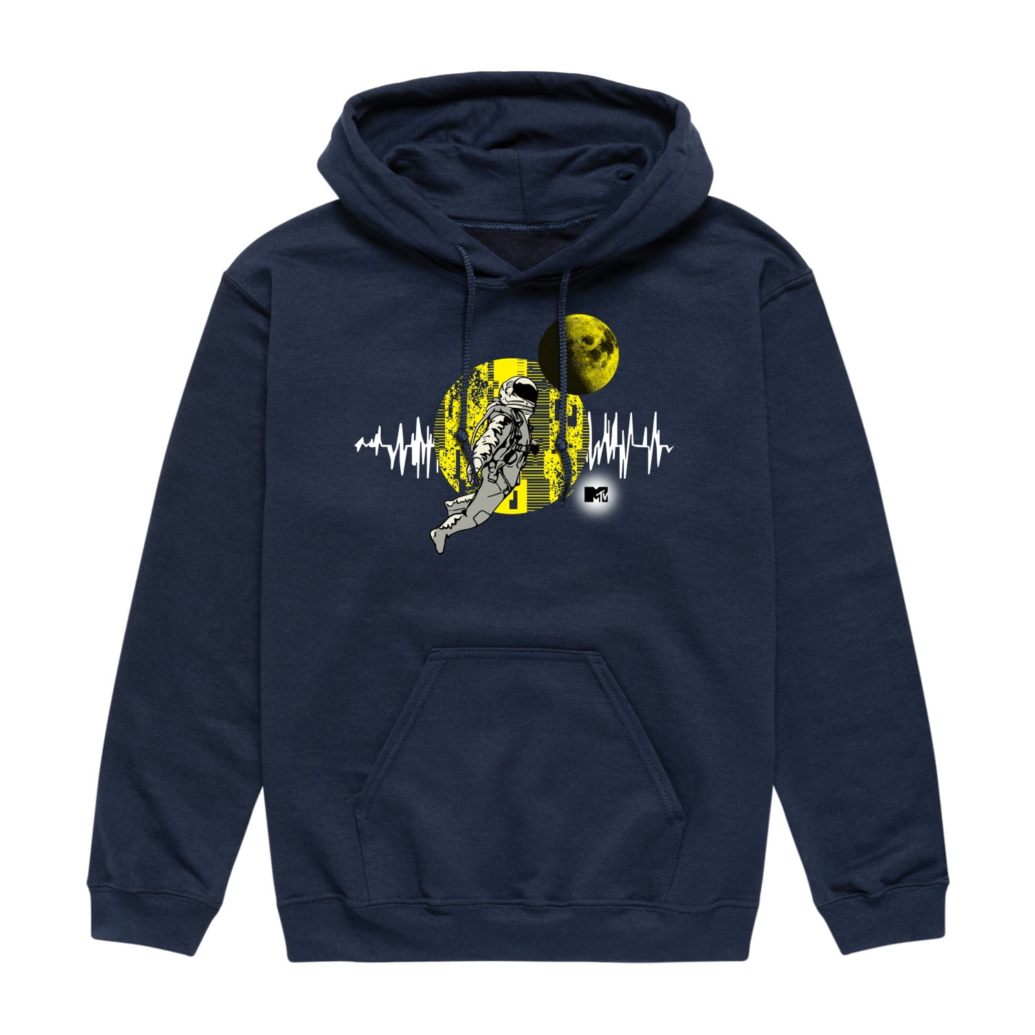 MTV - Yellow Wavelength Moon Person - Men's Fleece Pullover Hood ...