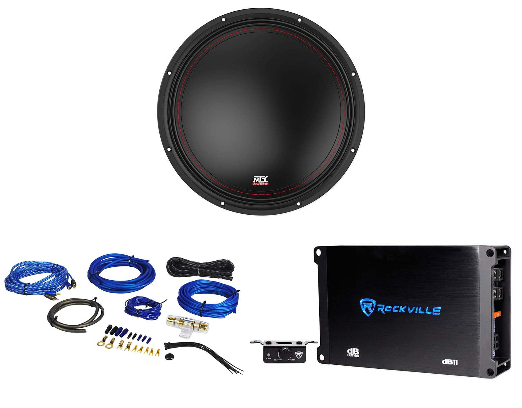 MTX 3512-02 12" 500 Watt SVC Car Audio Subwoofer Sub+Mono Amplifier+Amp ...