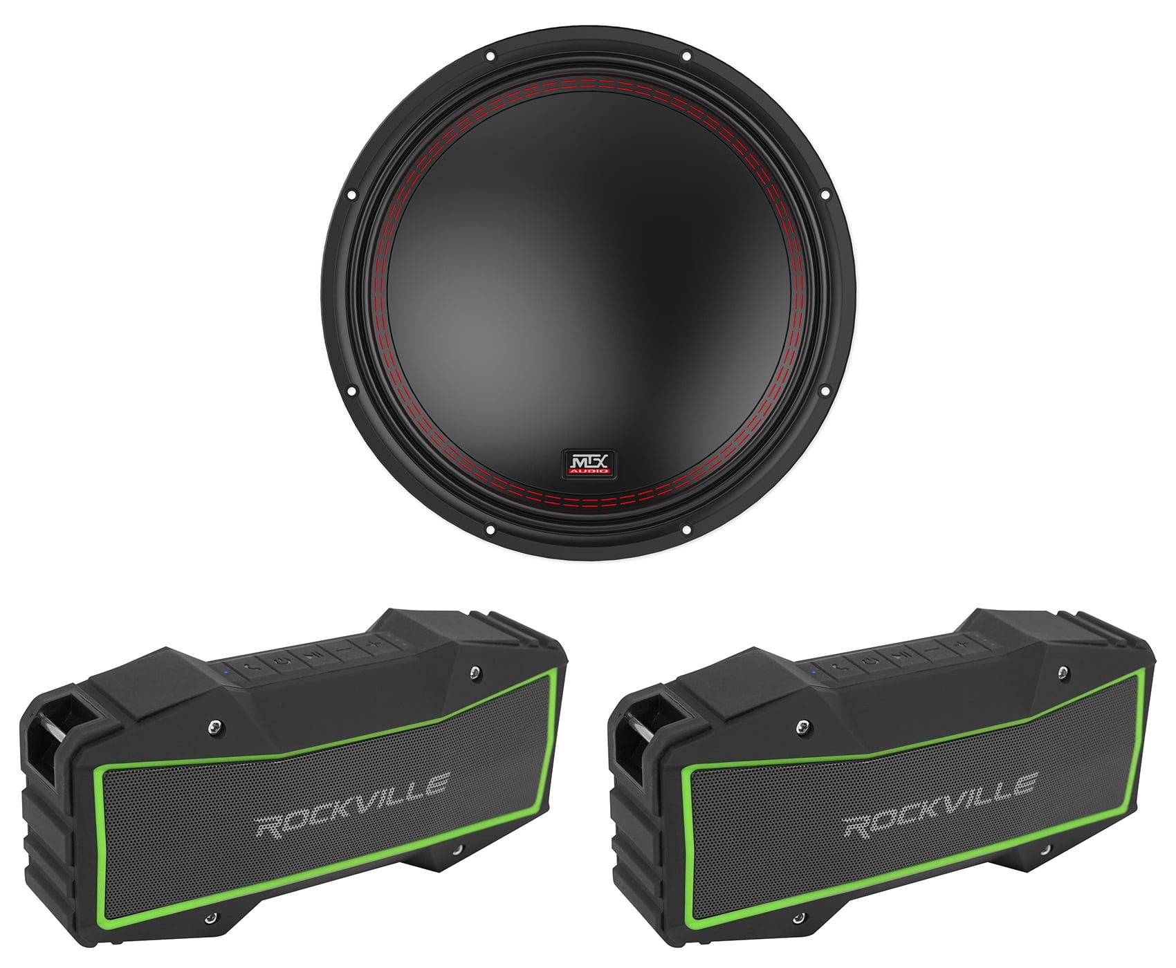 MTX 5512-44 12" 400 Watt RMS DVC 4-ohm Car Subwoofer Sub+(2) Bluetooth ...