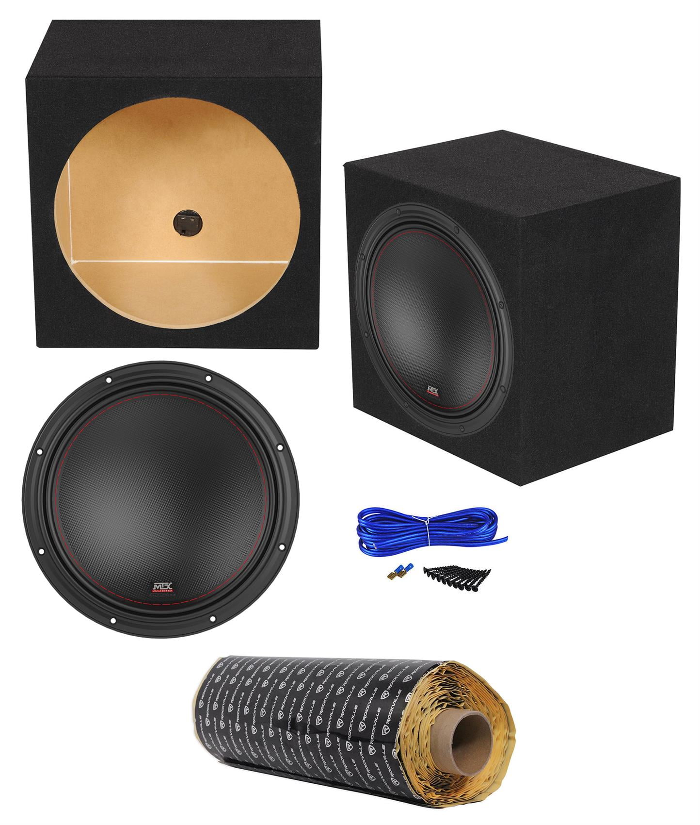 MTX 7512-22 12" 1500w Car Subwoofer DVC 2-ohm+Sealed Sub Box Enclosure ...