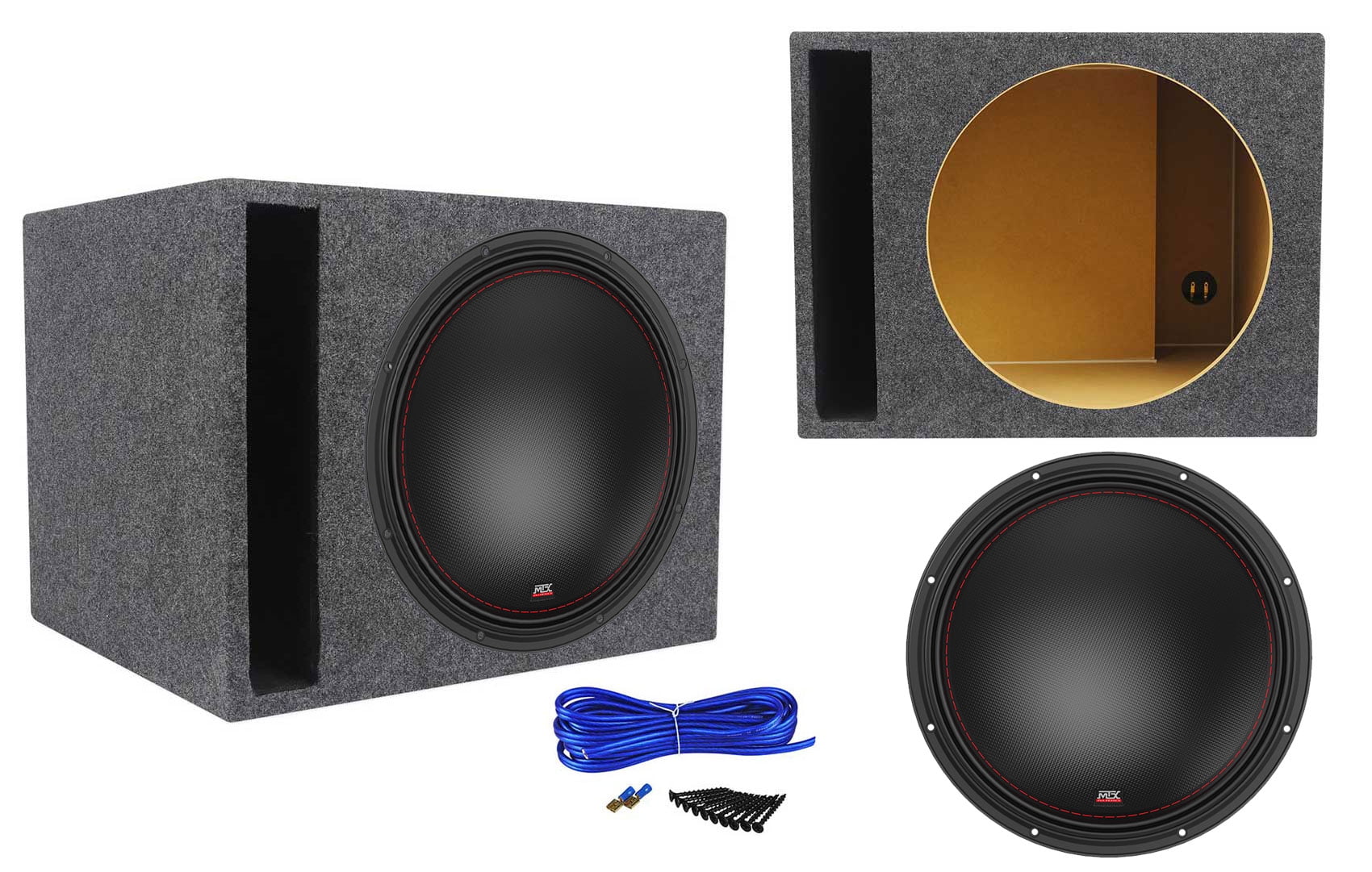MTX 7515-44 15" 750 Watt RMS Competition Subwoofer + Vented Sub Box ...