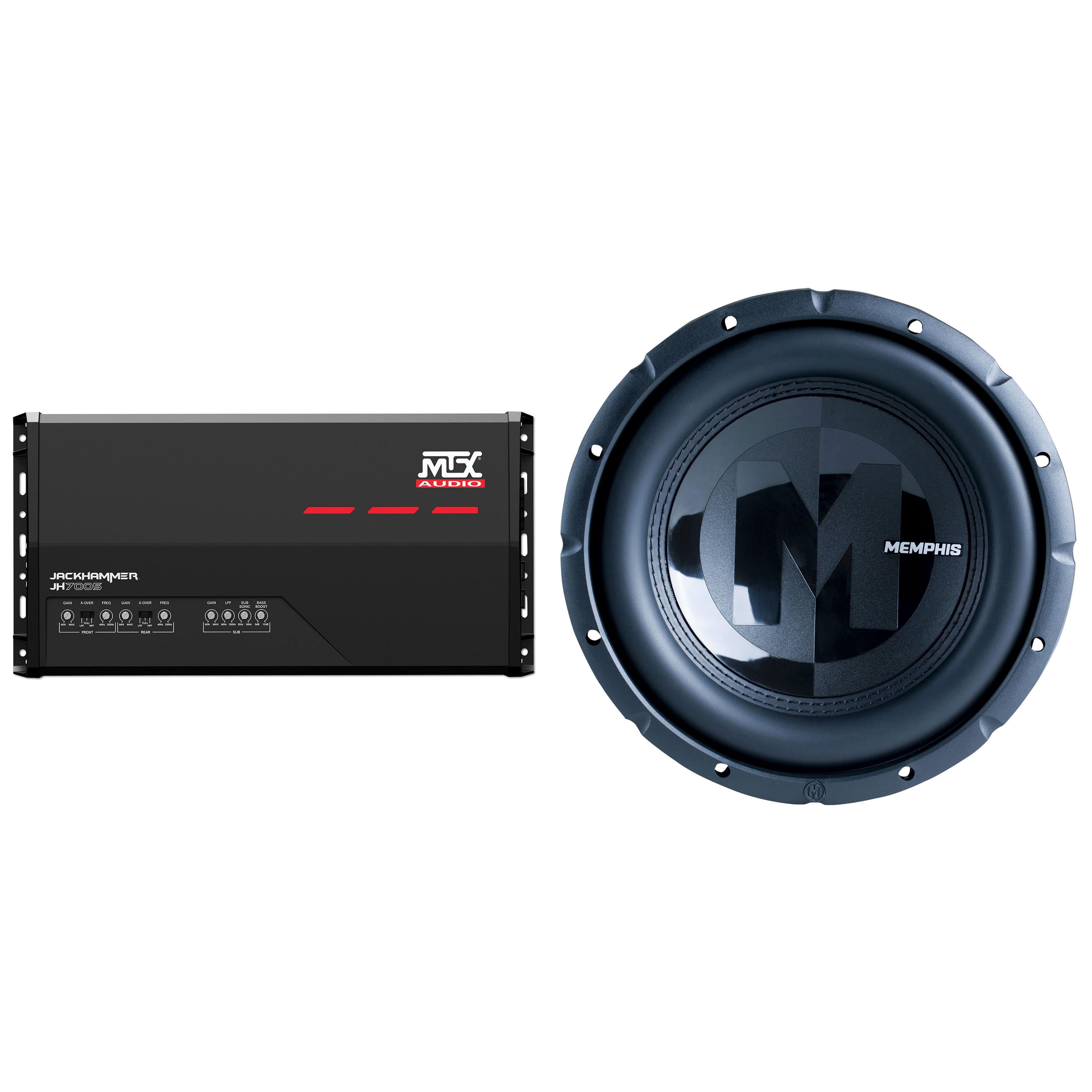 MTX Audio JH7005 Jackhammer 5 Ch. Amp, PRX102W 10" Power Reference ...