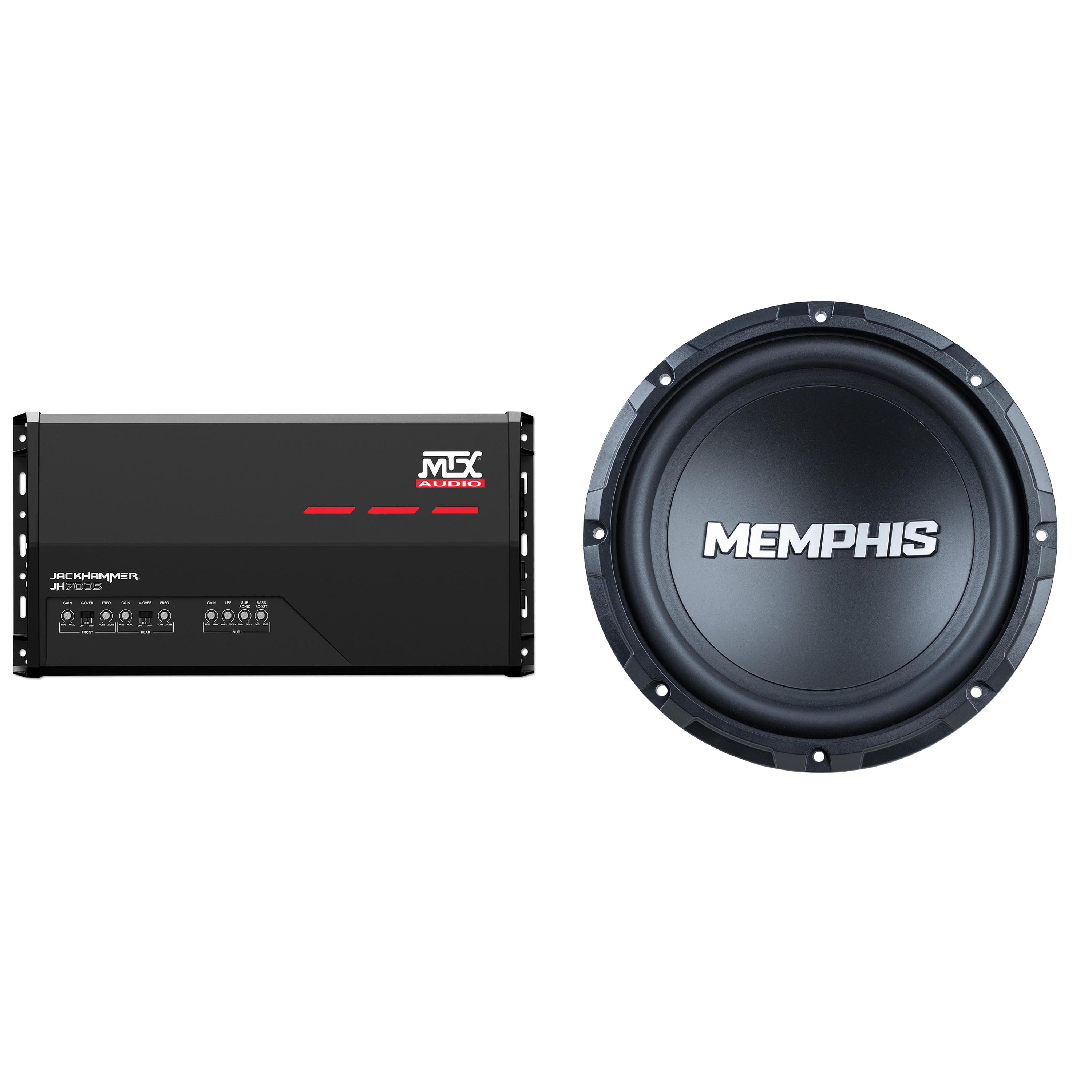 MTX Audio JH7005 Jackhammer 5 Ch. Amp, SRX1044V 10" Street Reference ...