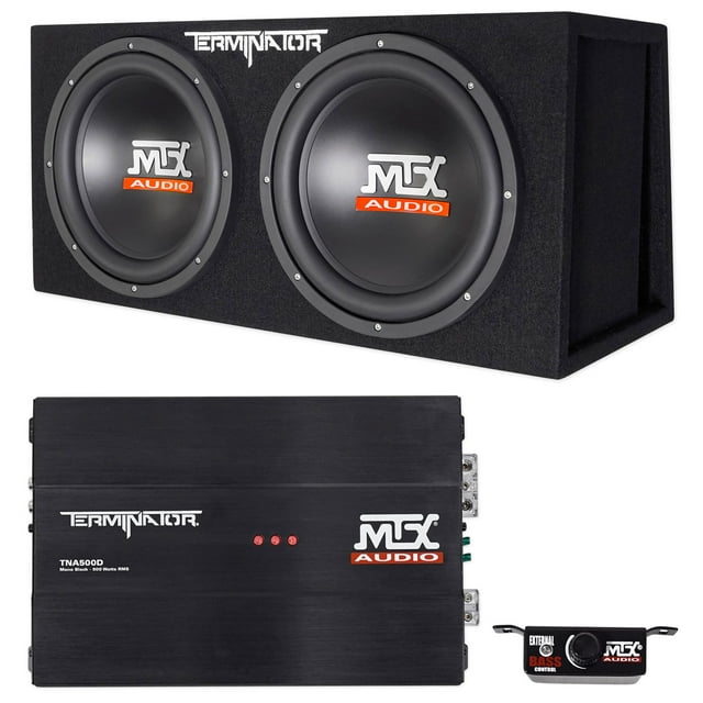 MTX TNP212DV 12in 2000W Dual Loaded Car Subwoofer Enclosure with Built ...