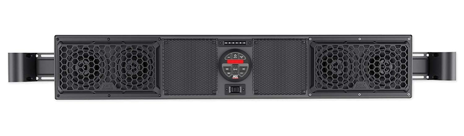 MTX MUDSYS46 Bluetooth Overhead UTV Soundbar with 4 Speakers and Radio ...