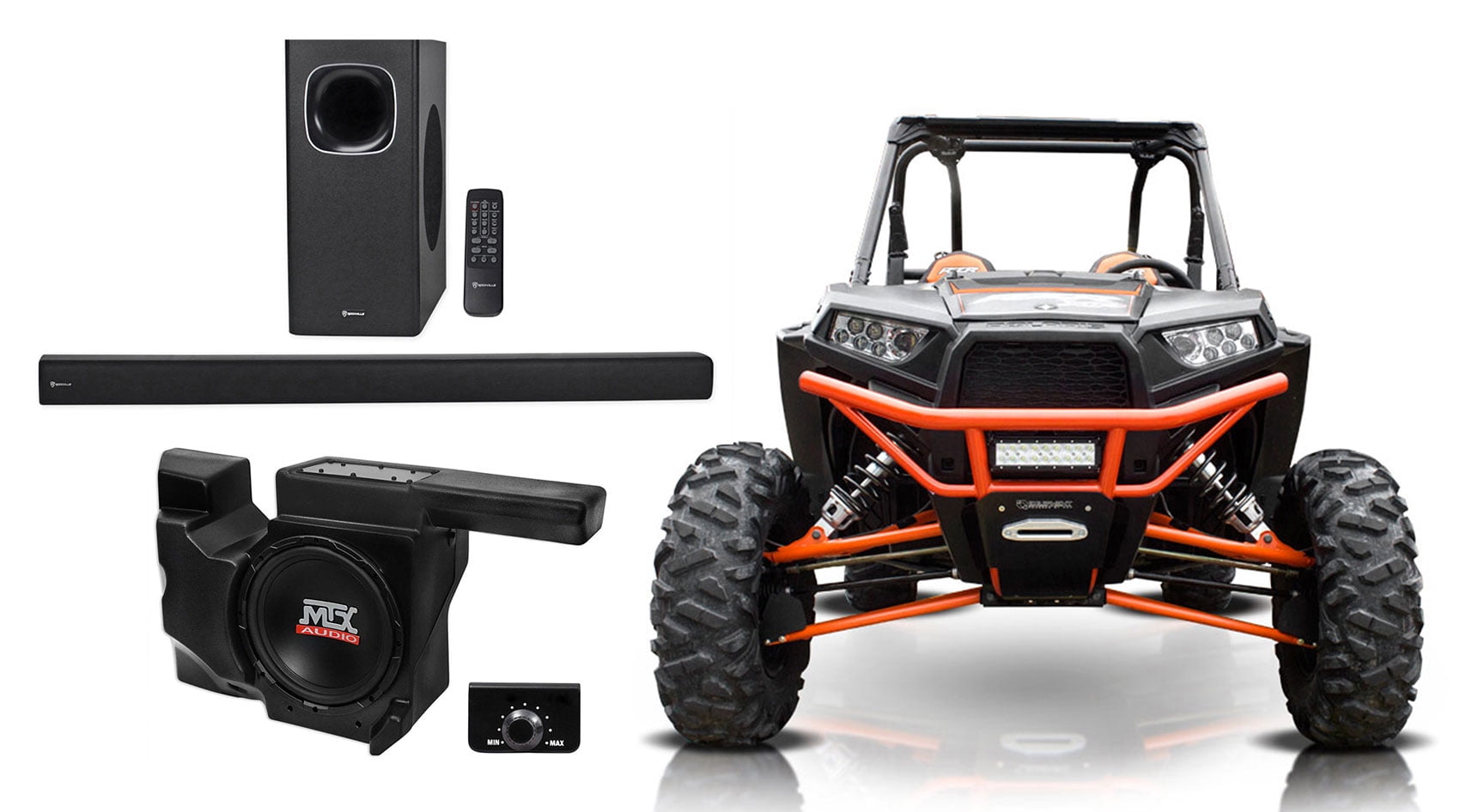 MTX RZRXP-10 Active 10" Subwoofer+Enclosure for Polaris RZR+Home ...