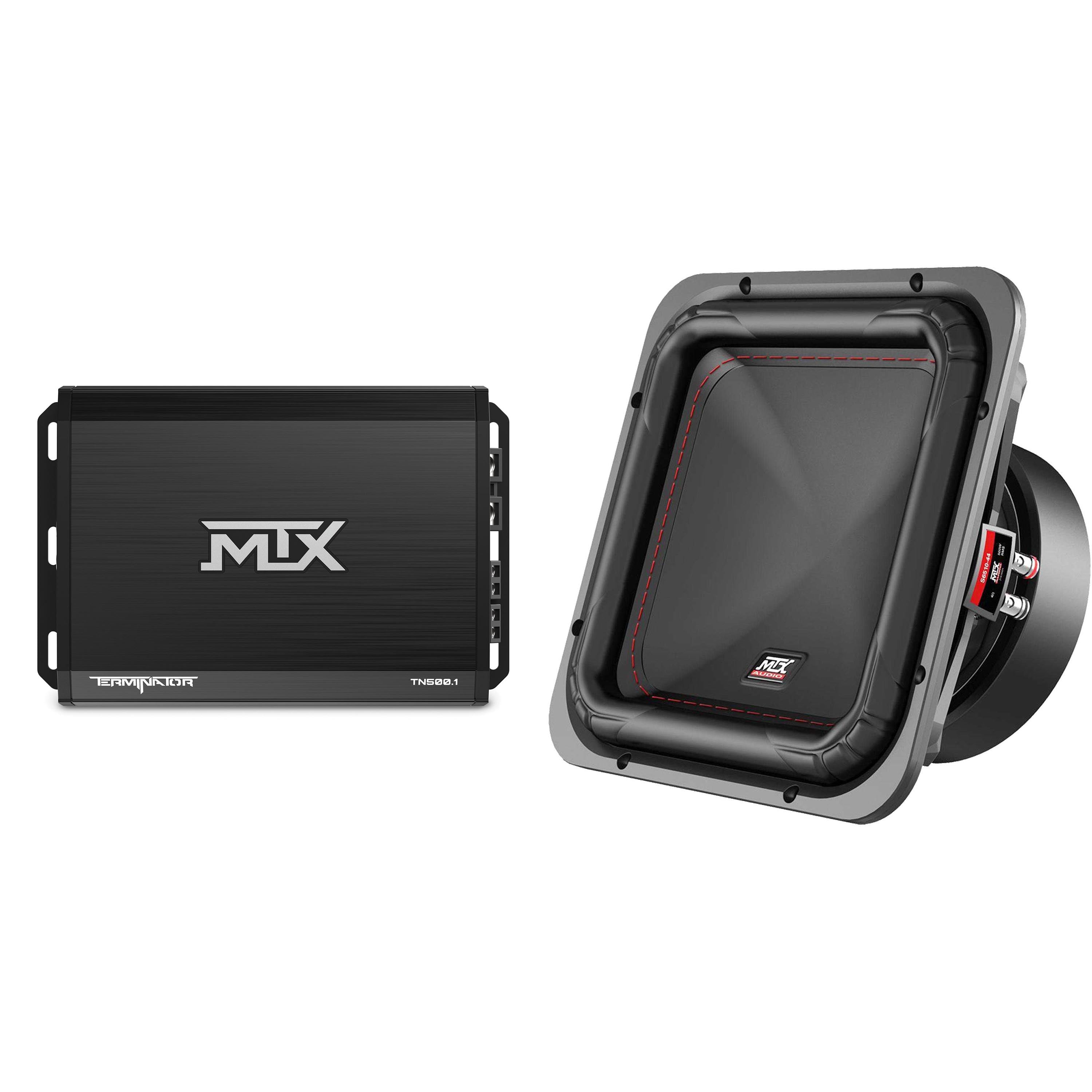 MTX TERMINATOR 500-Watt RMS 2Ω Mono Block Class D Amplifier and MTX Audio S6510-44 S65-Series ...