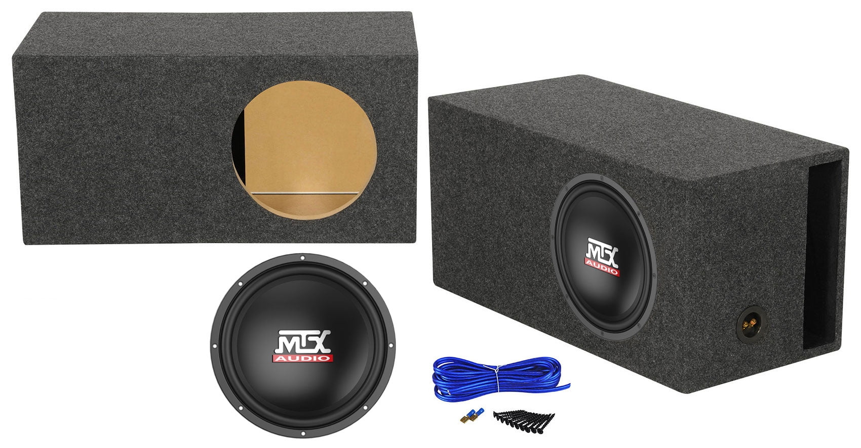 MTX Terminator TN12-02 12” 400 Watt Car Audio Subwoofer+Vented Sub Box ...