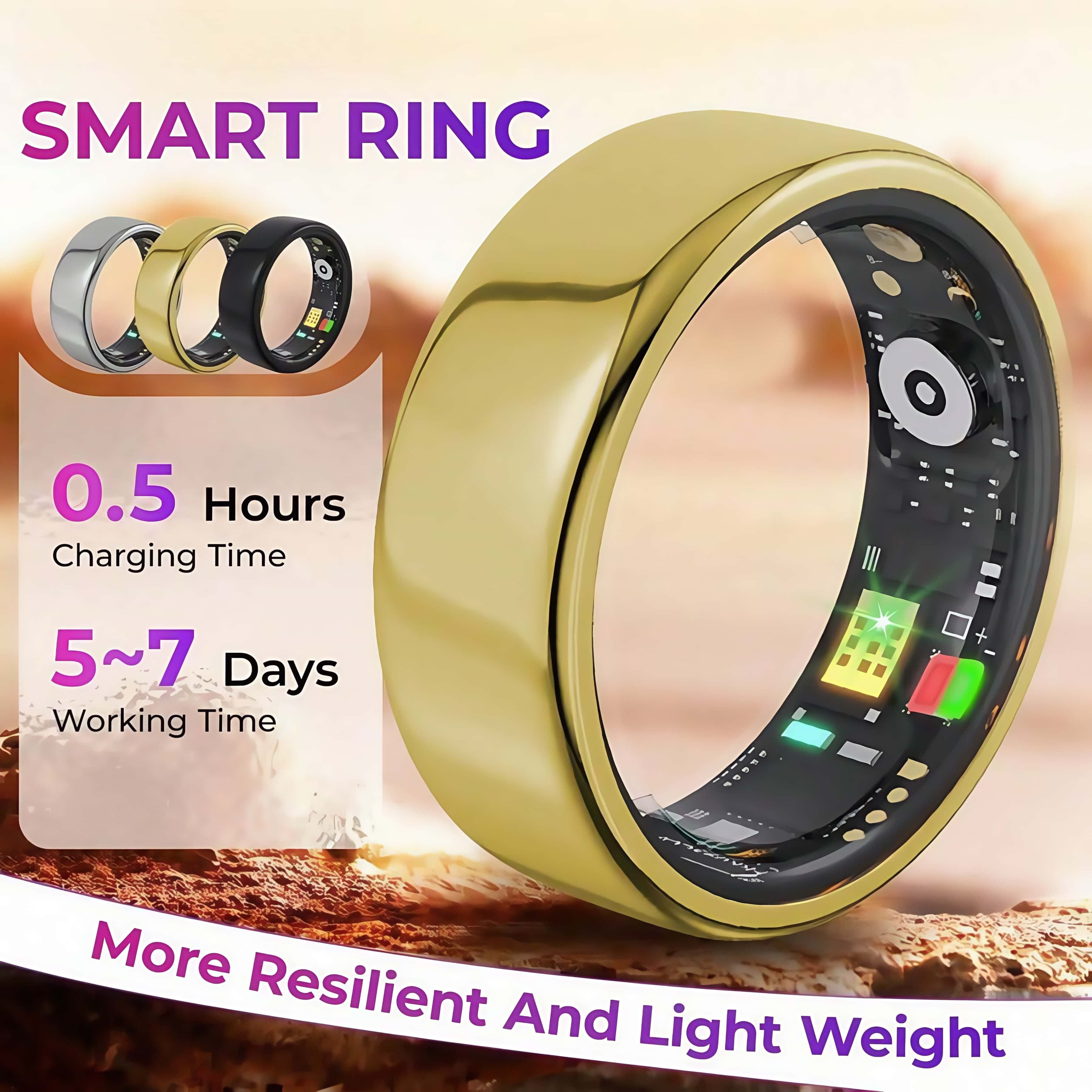 MUÜBAER Smart Ring, Intelligent Fitness Ring With Pedometer, Unisex ...
