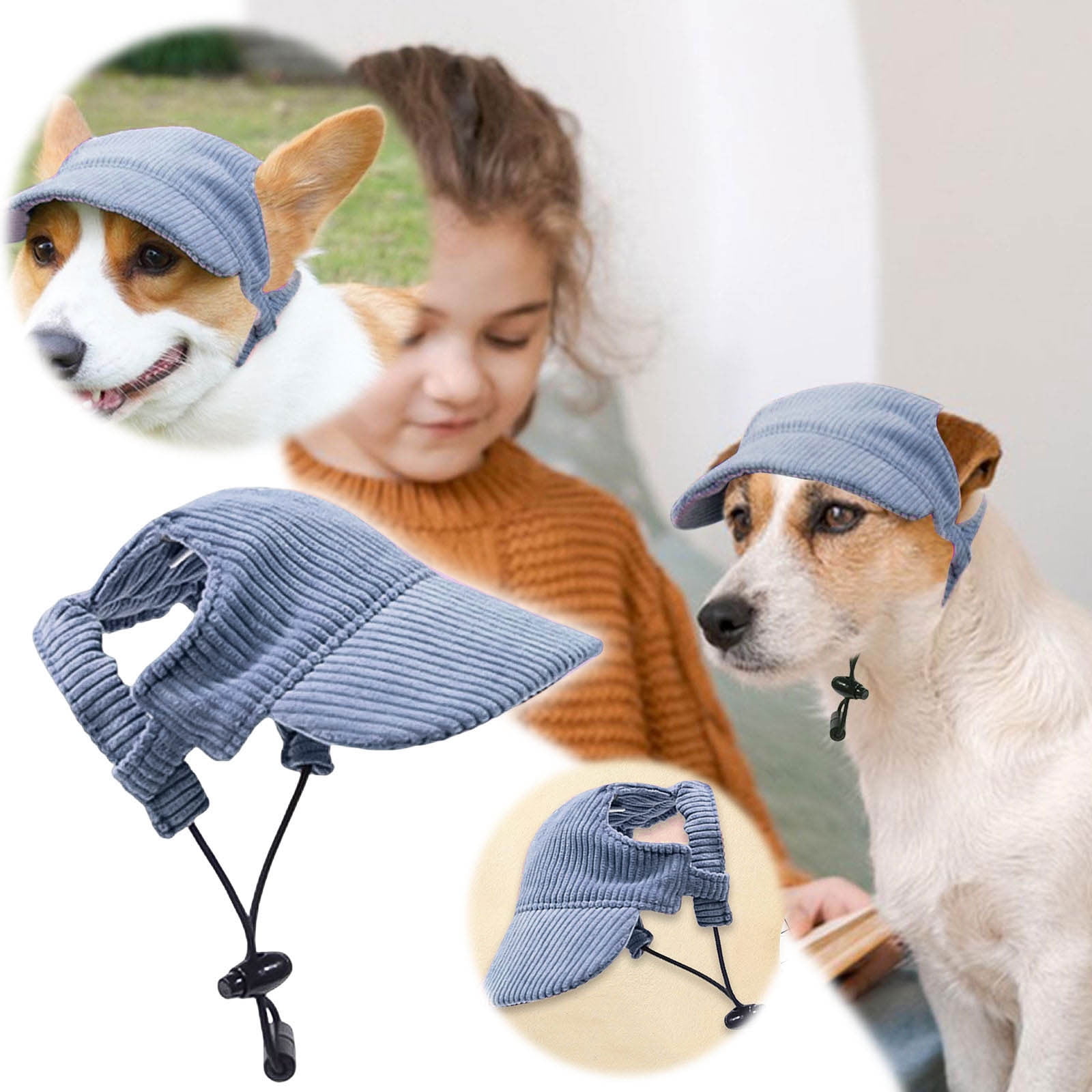 MU Dog Baseball Cap Dog Cat Summer Beach Visor Hat with Ear Holes ...